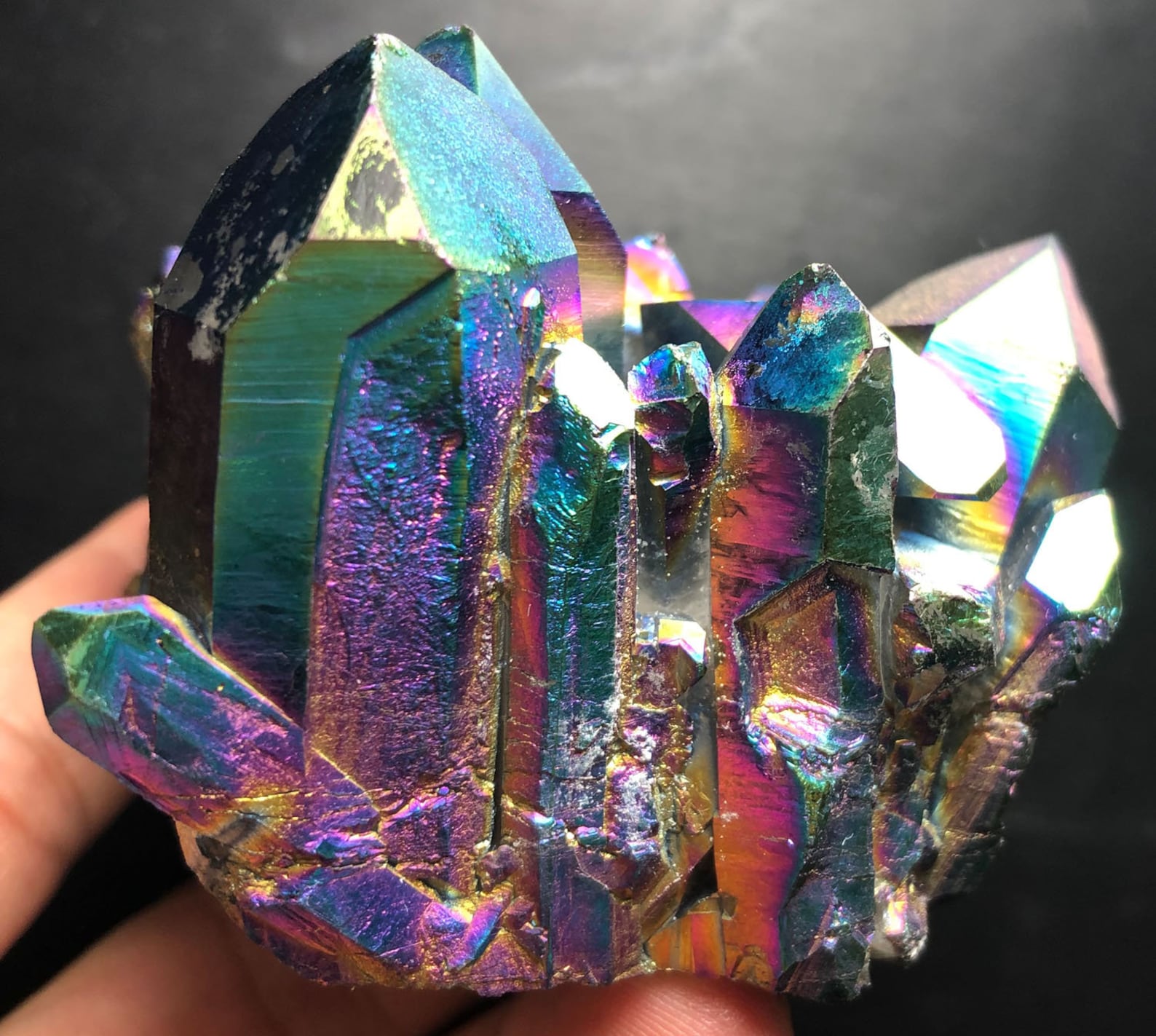 219g Rainbow Titanium Plated Crystal Cluster Color-changing - Etsy