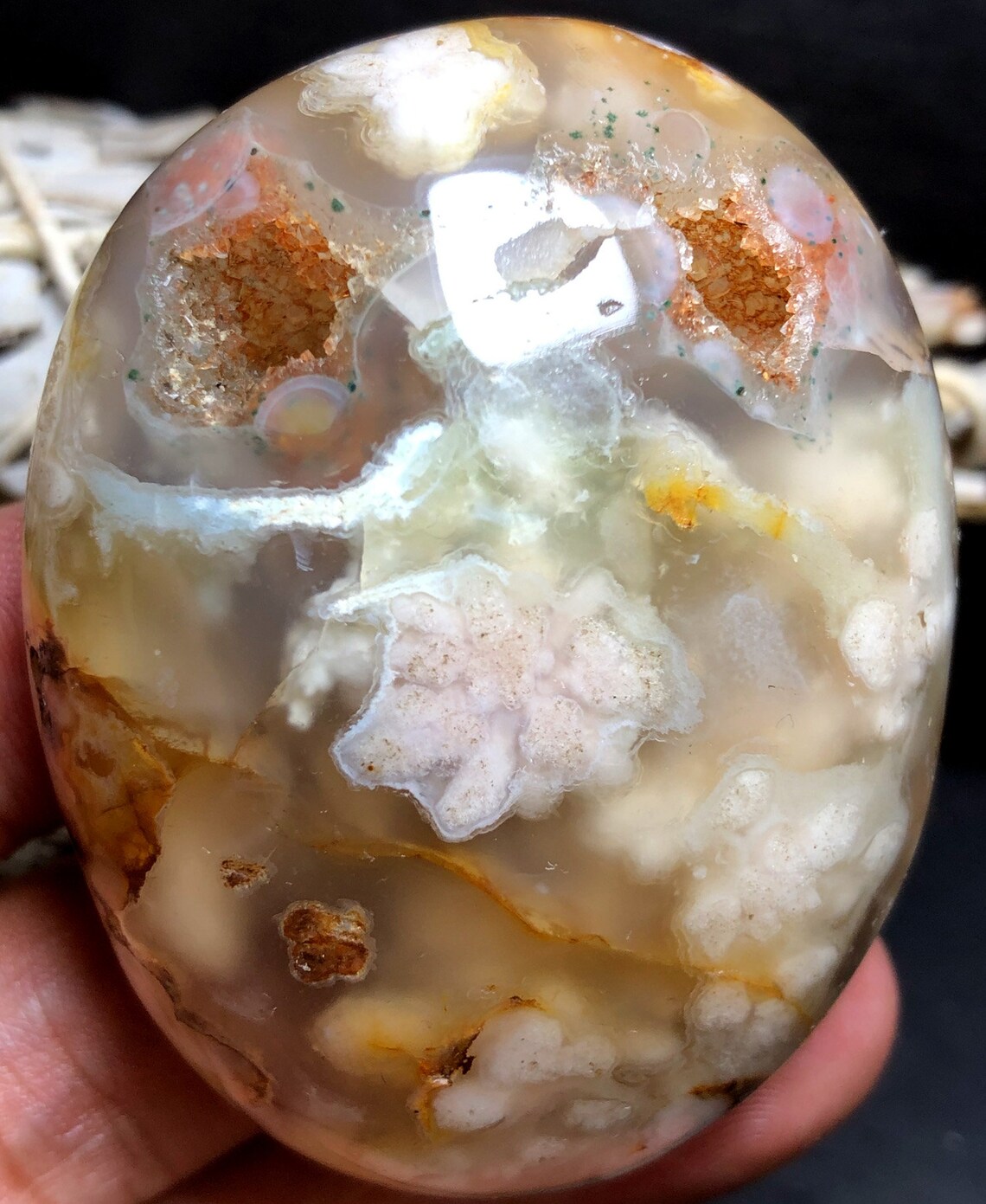 Flower Agate 105g Snowflake Cherry Blossom Flower Quartz Geode - Etsy