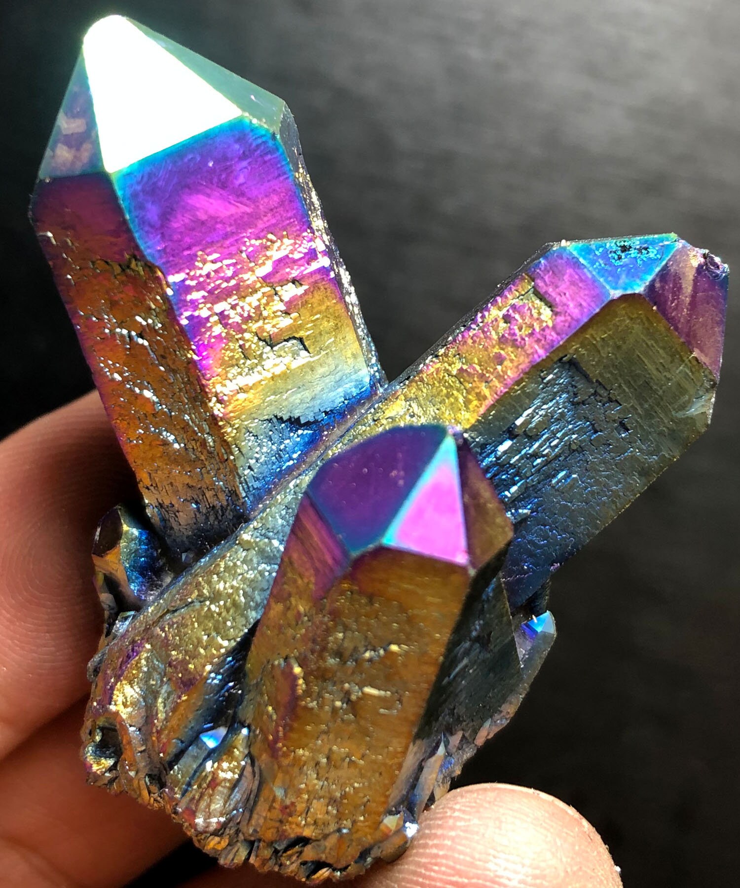 35g Rainbow Titanium plated Crystal Cluster color-changing | Etsy