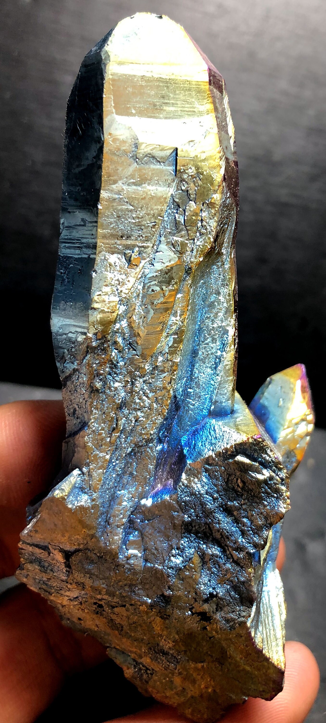 135g Rainbow Titanium plated Crystal Cluster color-changing | Etsy