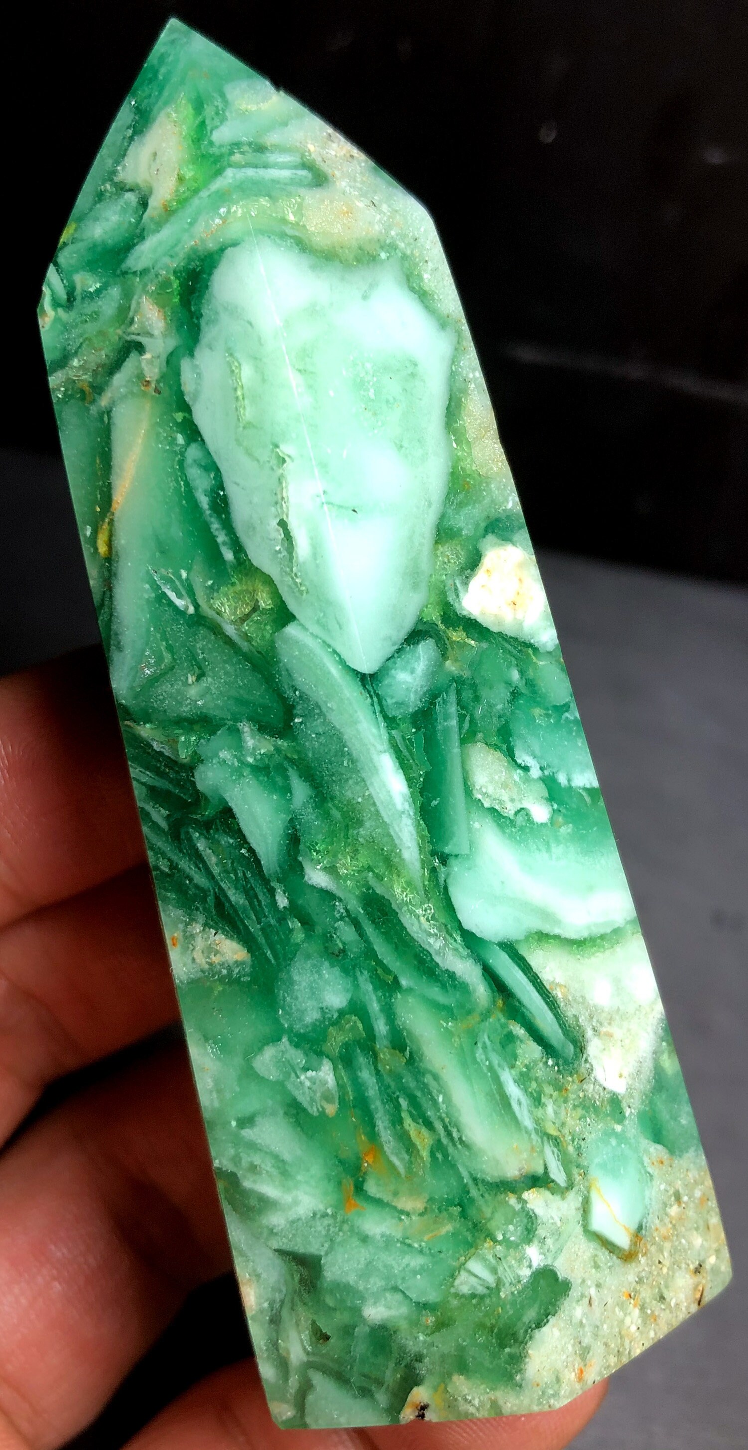 169g NATURAL Green Fluorite Quartz Crystal Wand Point Healing ,natural ...