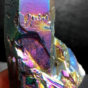 175g Rainbow Titanium Plated Crystal Cluster, Color-changing Crystal ...