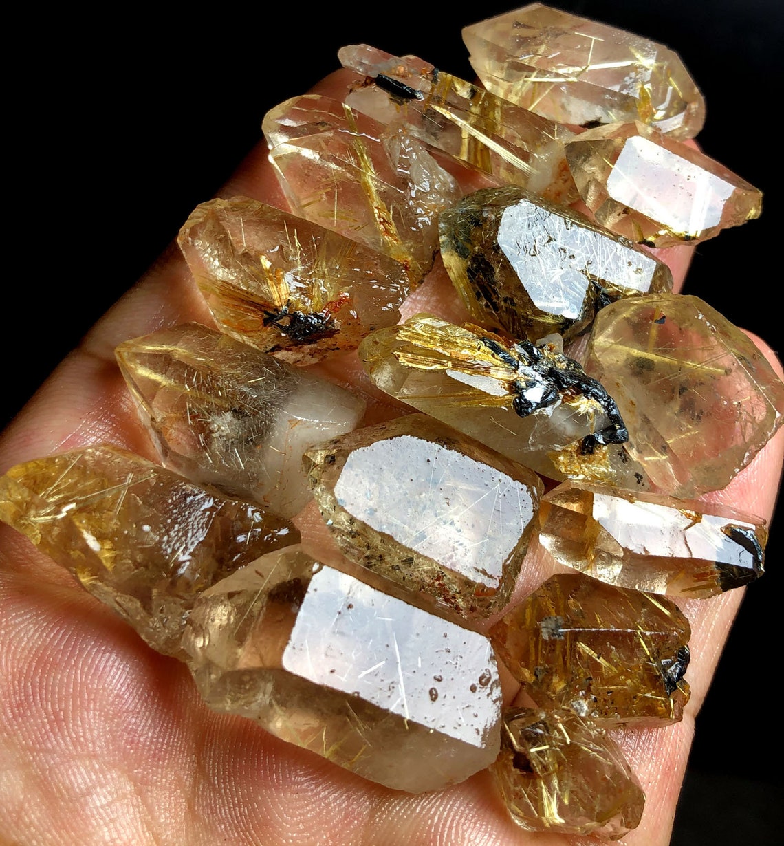 72g 15PC NATURAL Golden Hair Rutilated Quartz Crystal Point Specimen E515 - Etsy