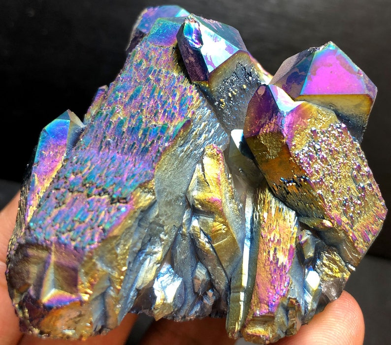 182g Rainbow Titanium Plated Crystal Cluster Color-changing - Etsy