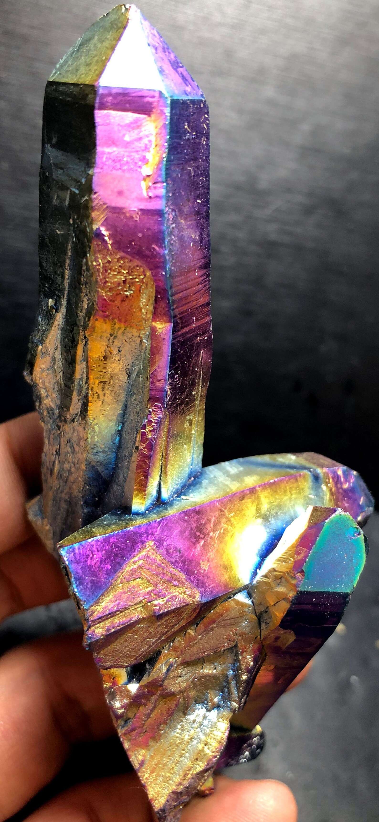 135g Rainbow Titanium Plated Crystal Cluster Color-changing | Etsy