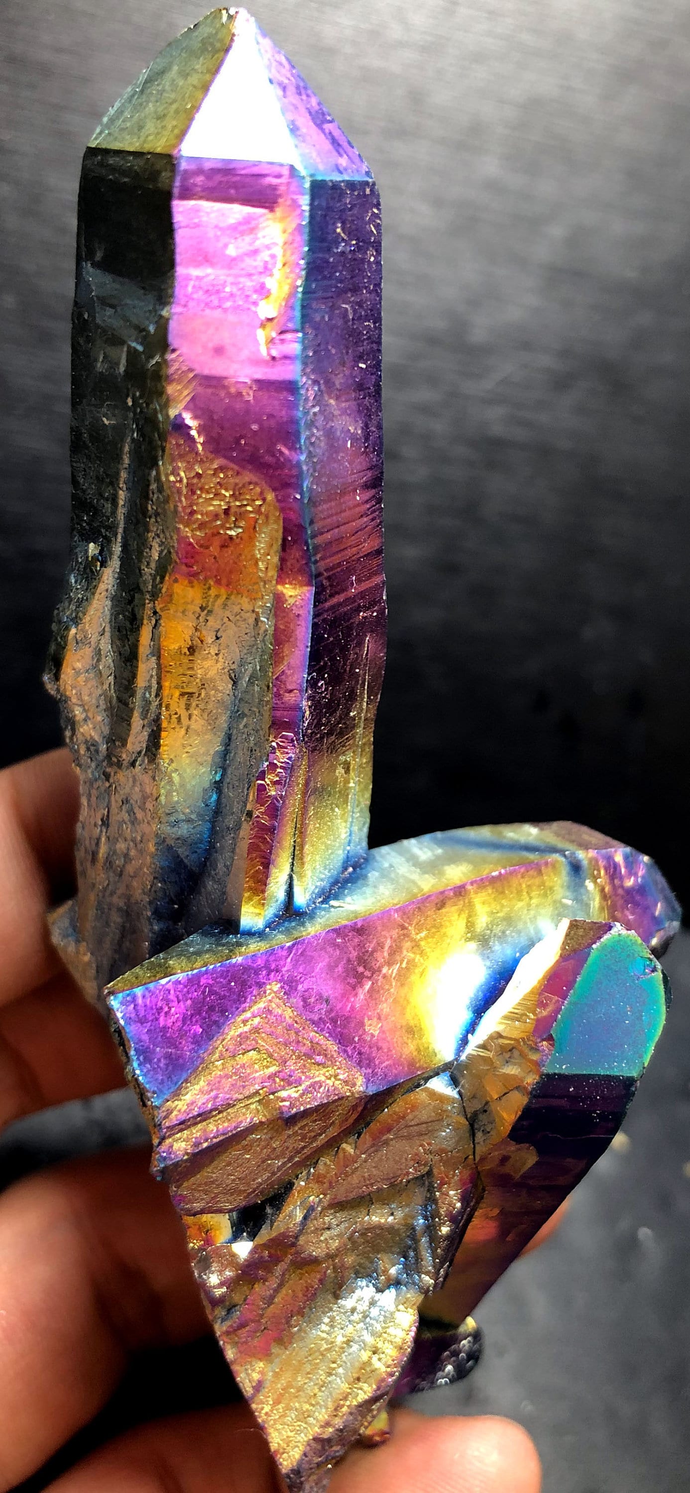 135g Rainbow Titanium plated Crystal Cluster color-changing | Etsy