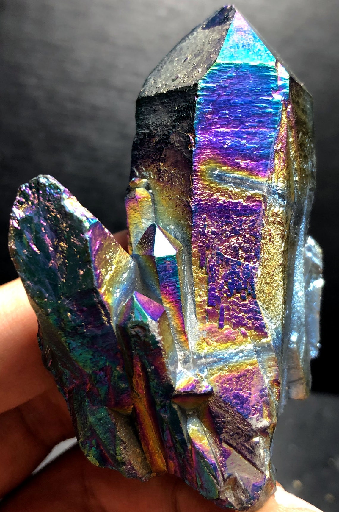 92g Rainbow Titanium Plated Crystal Cluster Color-changing - Etsy