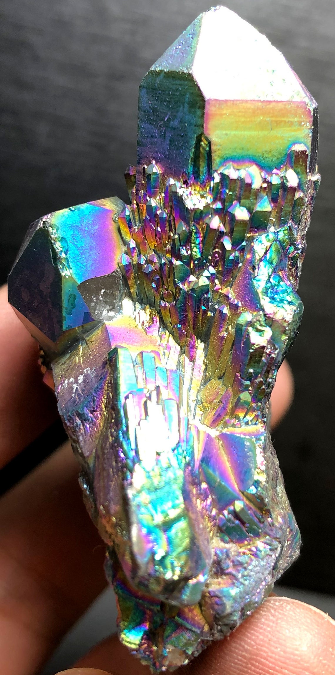 66g Rainbow Titanium Plated Crystal Cluster Color-changing - Etsy