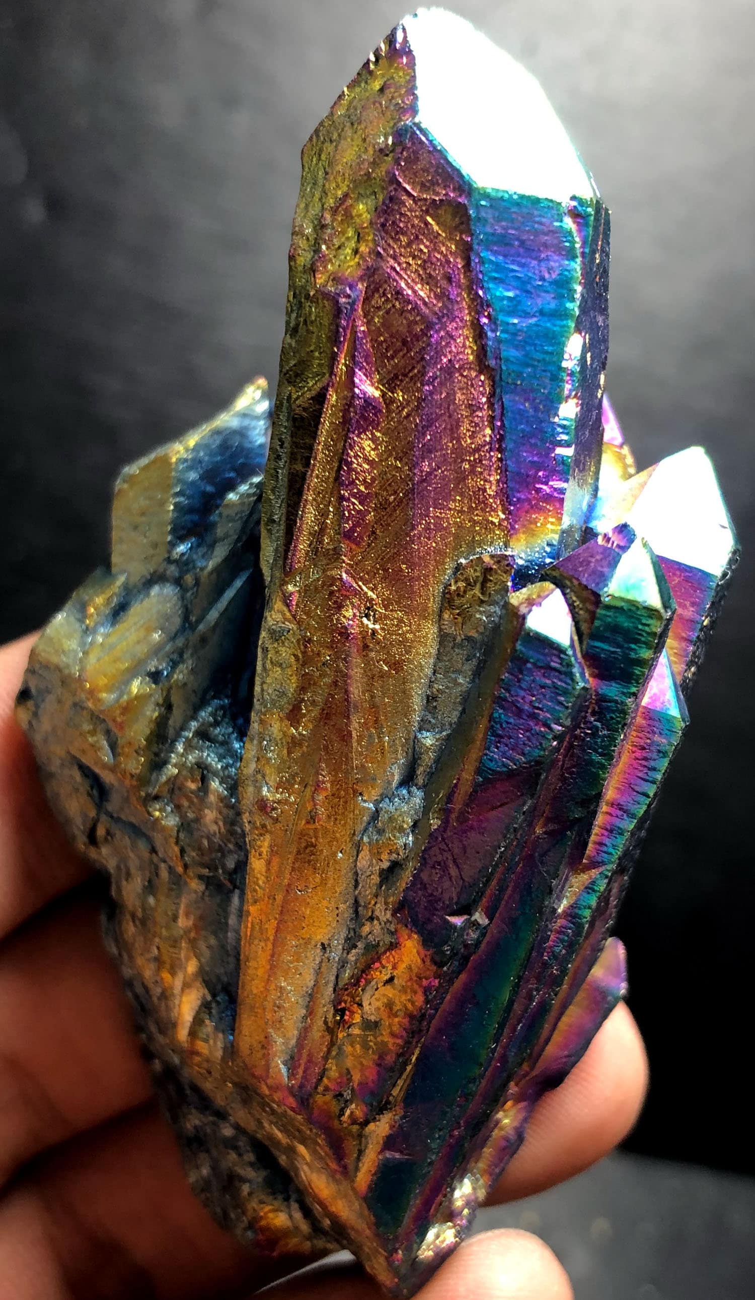 96g Rainbow Titanium Plated Crystal Cluster Color-changing | Etsy