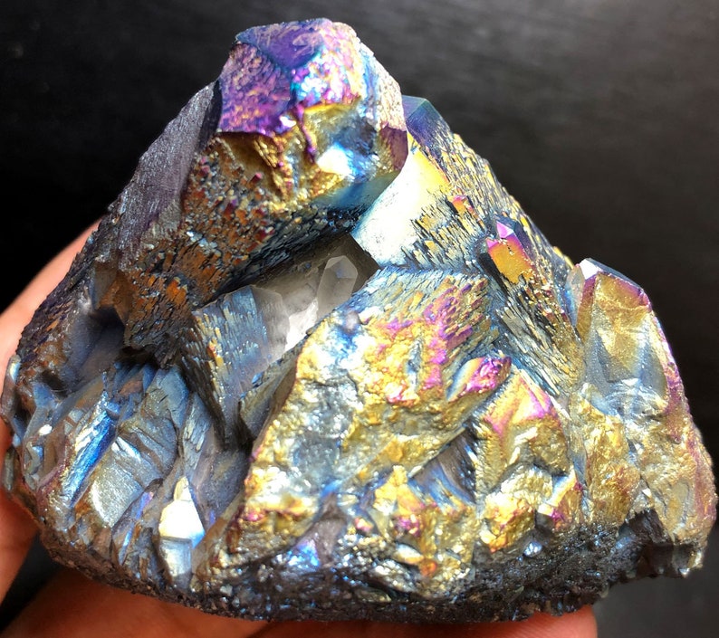 182g Rainbow Titanium Plated Crystal Cluster Color-changing - Etsy