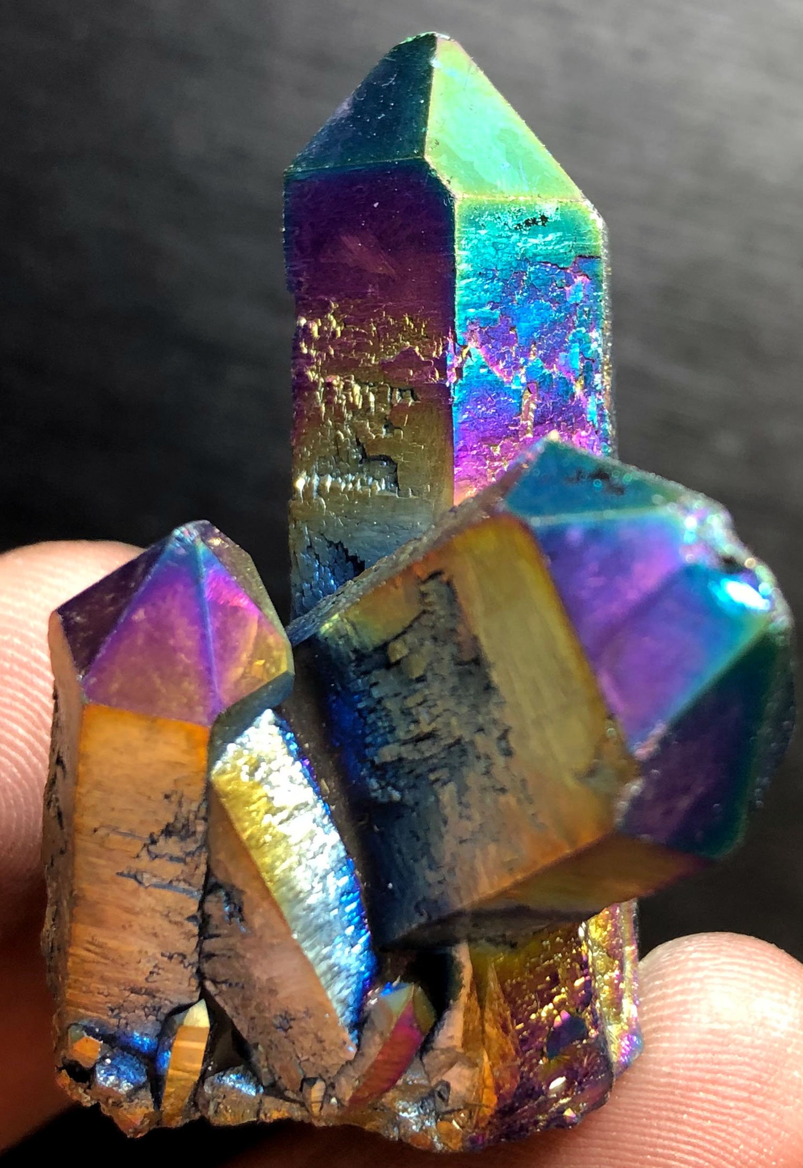 35g Rainbow Titanium plated Crystal Cluster color-changing | Etsy