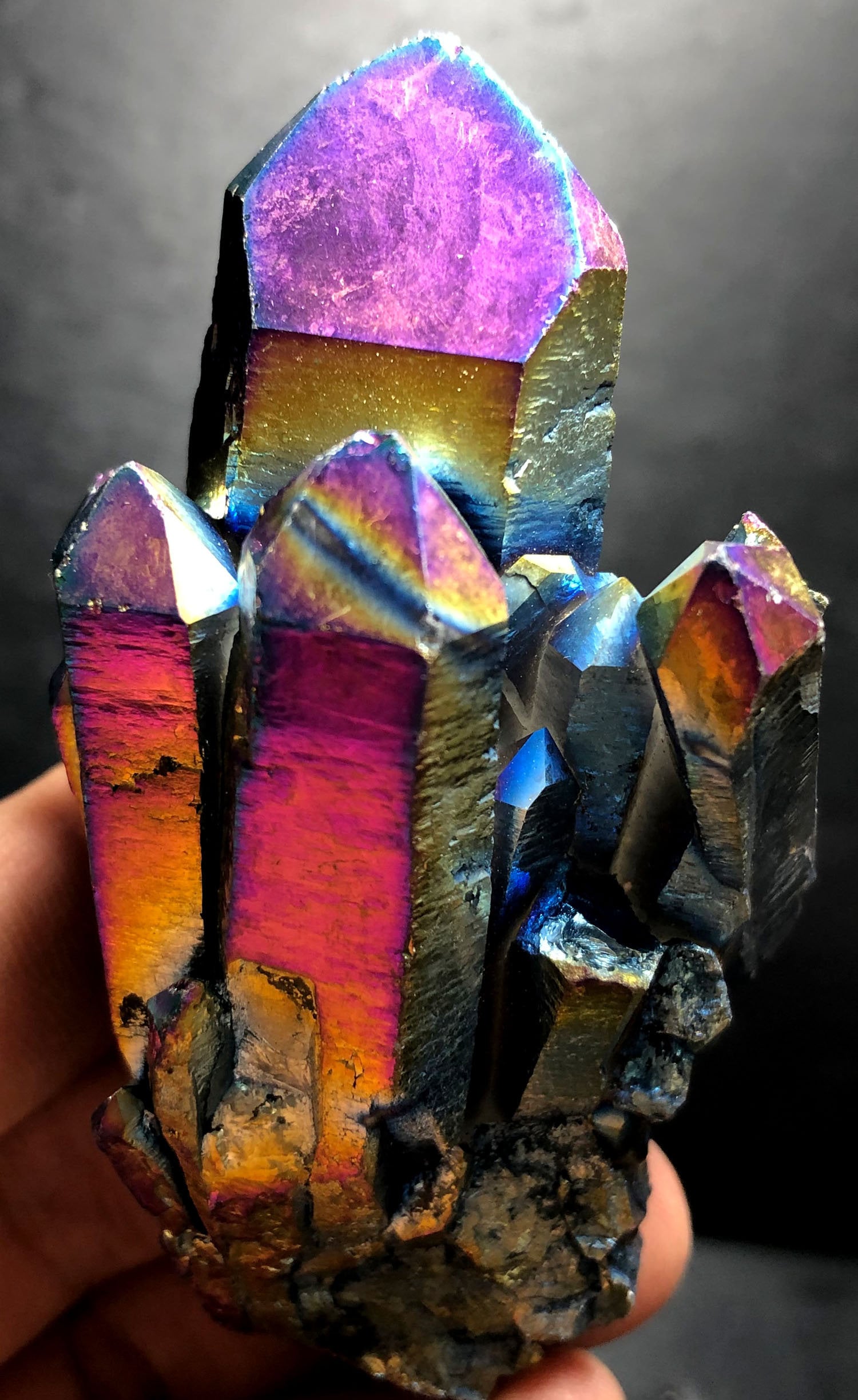 96g Rainbow Titanium Plated Crystal Cluster Color-changing | Etsy