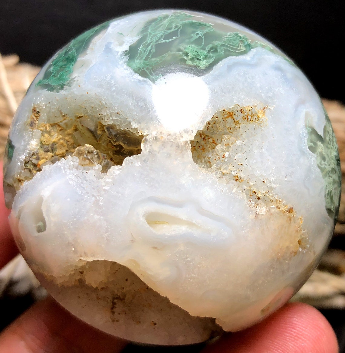 Moss agate 200g 50mm Wow Sea Jasper Crystal Ocean Jasper | Etsy