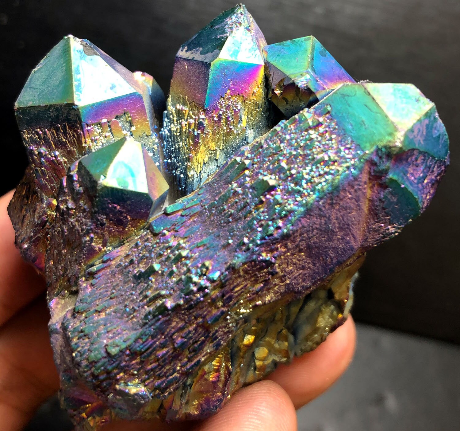 182g Rainbow Titanium Plated Crystal Cluster Color-changing - Etsy