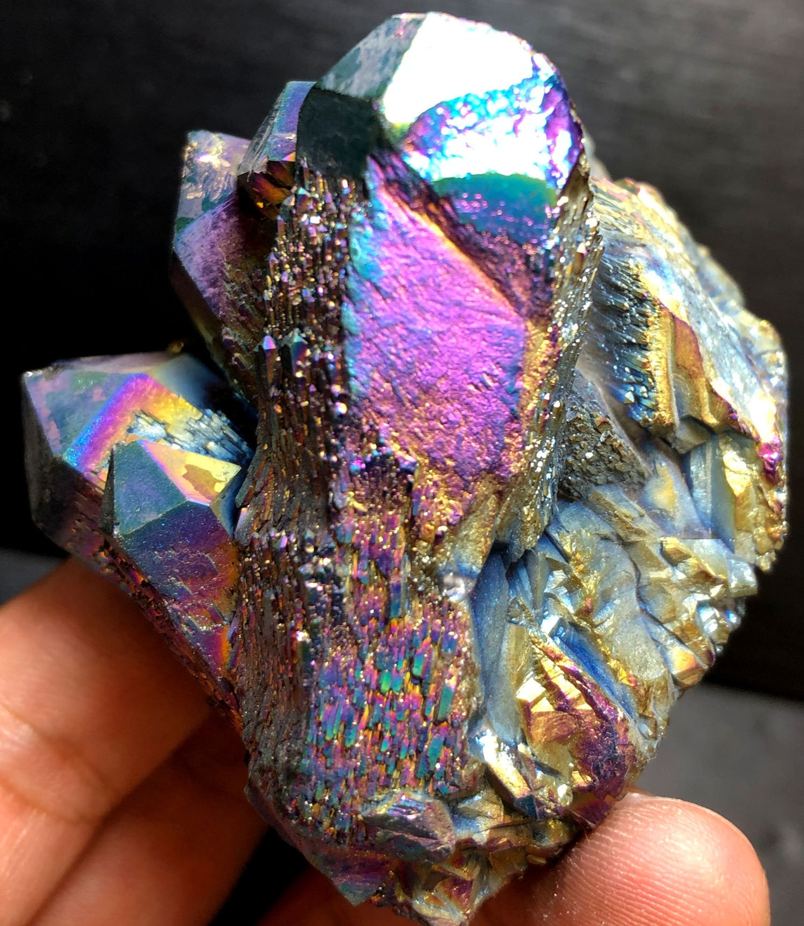 182g Rainbow Titanium Plated Crystal Cluster Color-changing - Etsy