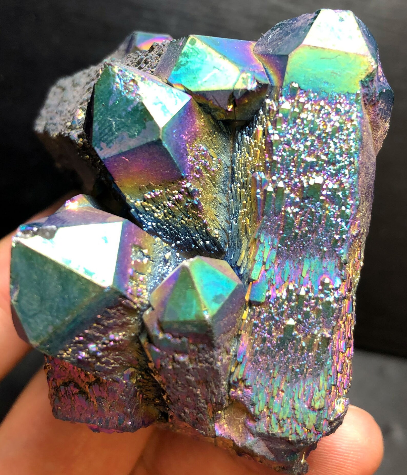 182g Rainbow Titanium Plated Crystal Cluster Color-changing - Etsy