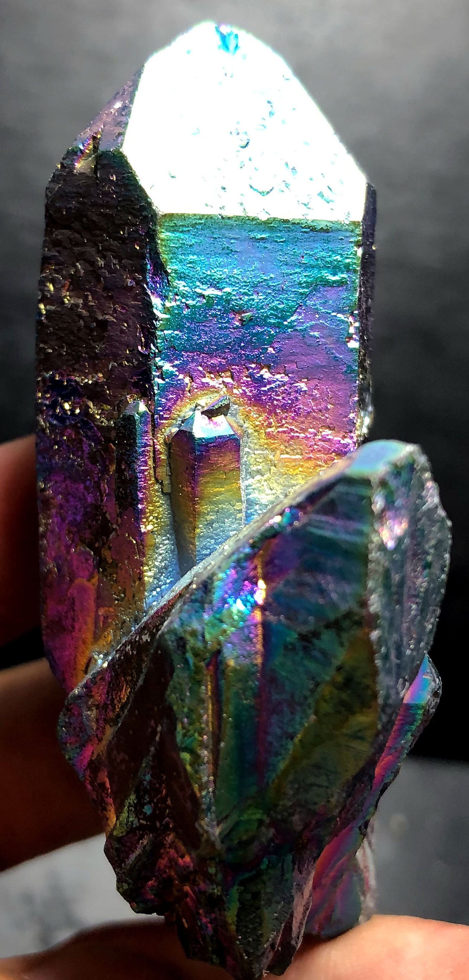 92g Rainbow Titanium Plated Crystal Cluster Color-changing | Etsy