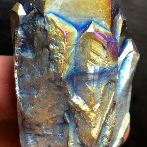 61g Rainbow Titanium Plated Crystal Cluster, Color-changing Crystal ...