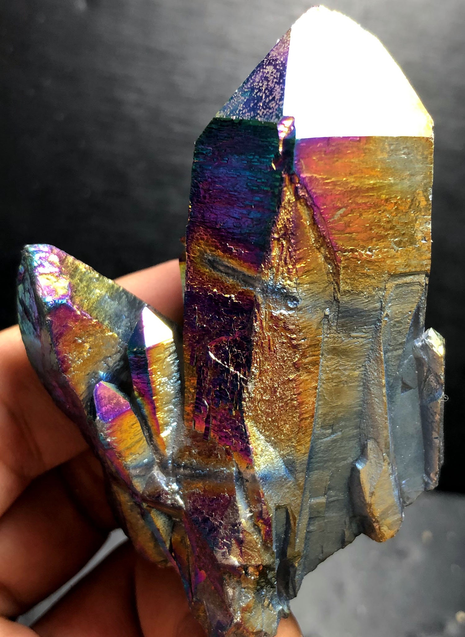 92g Rainbow Titanium Plated Crystal Cluster Color-changing - Etsy