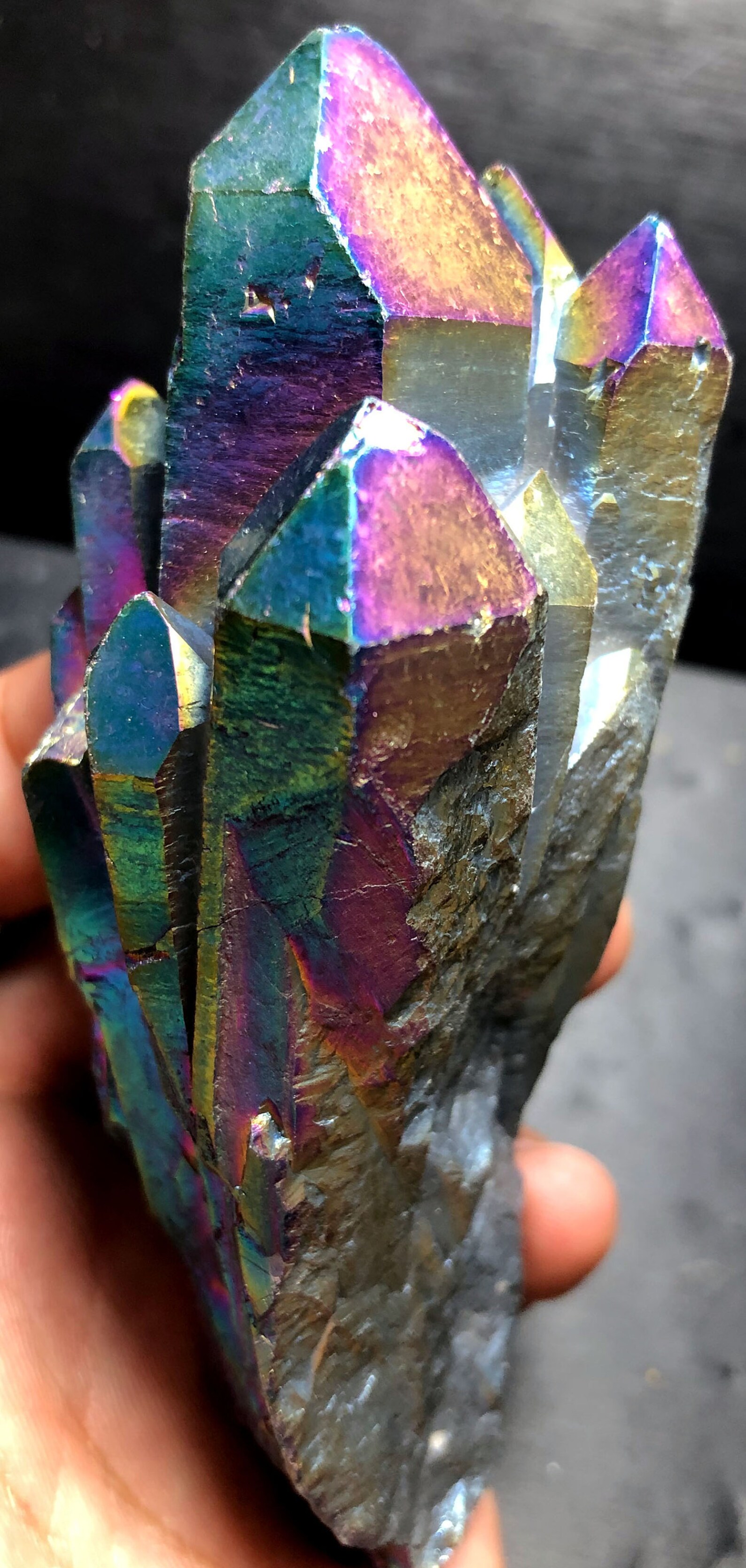 174g Rainbow Titanium Plated Crystal Cluster Color-changing | Etsy