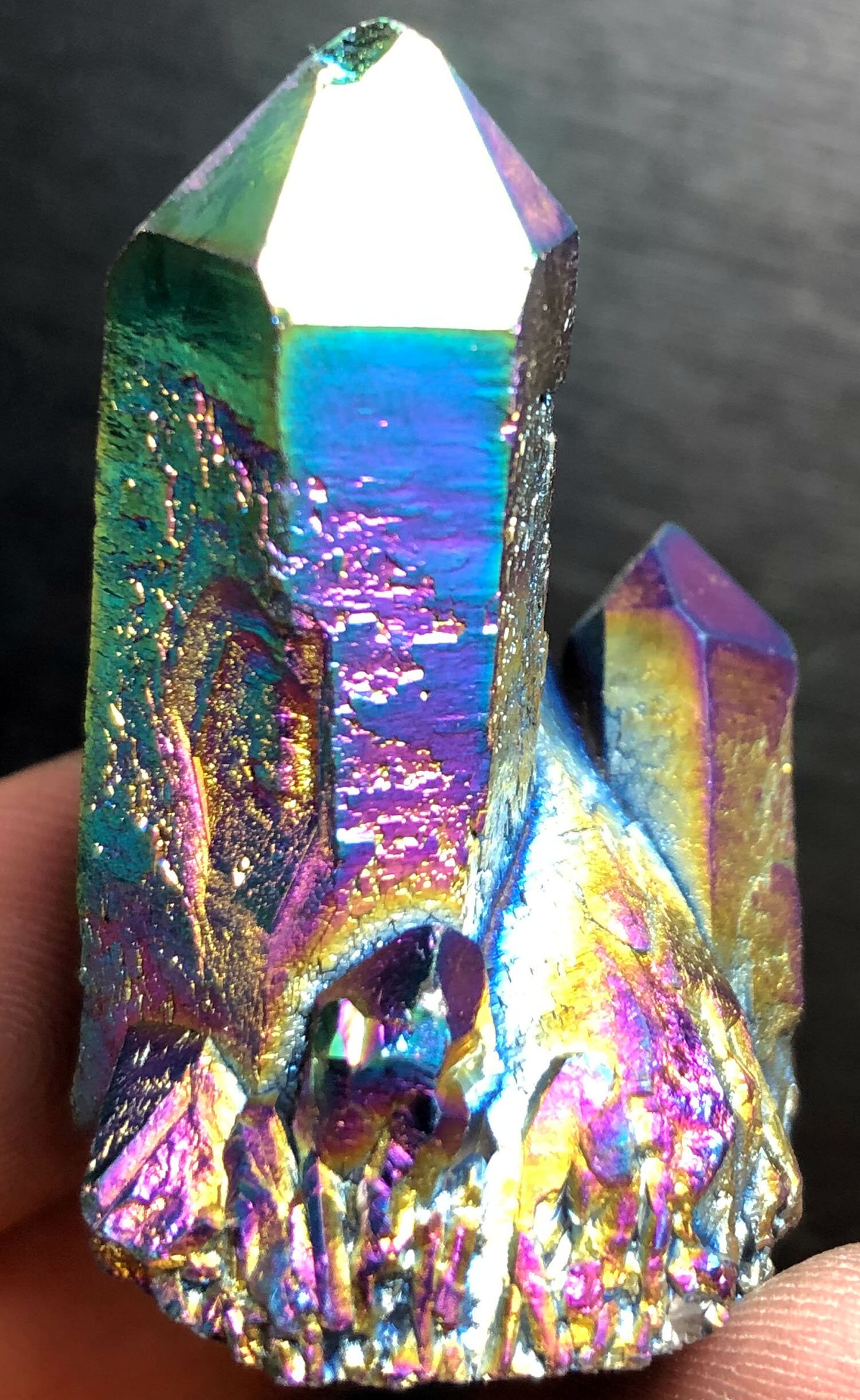 35g Rainbow Titanium plated Crystal Cluster color-changing | Etsy