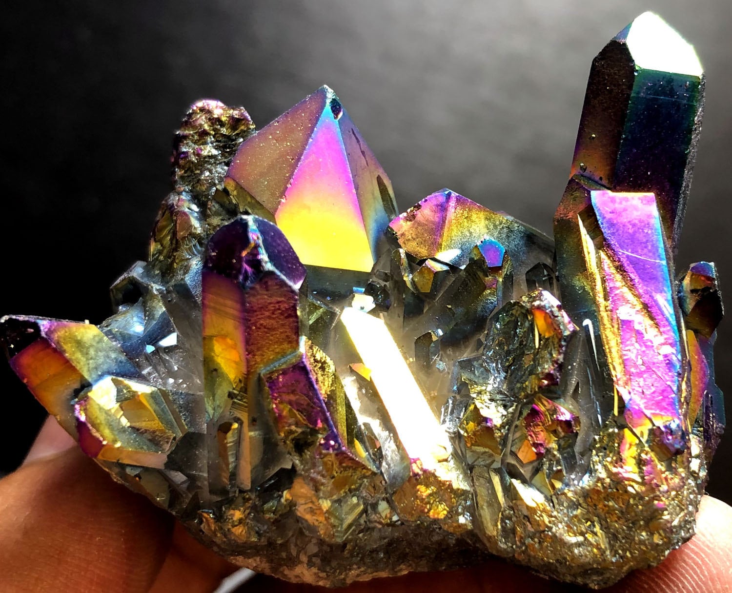 70g Rainbow Titanium Plated Crystal Cluster Color-changing - Etsy