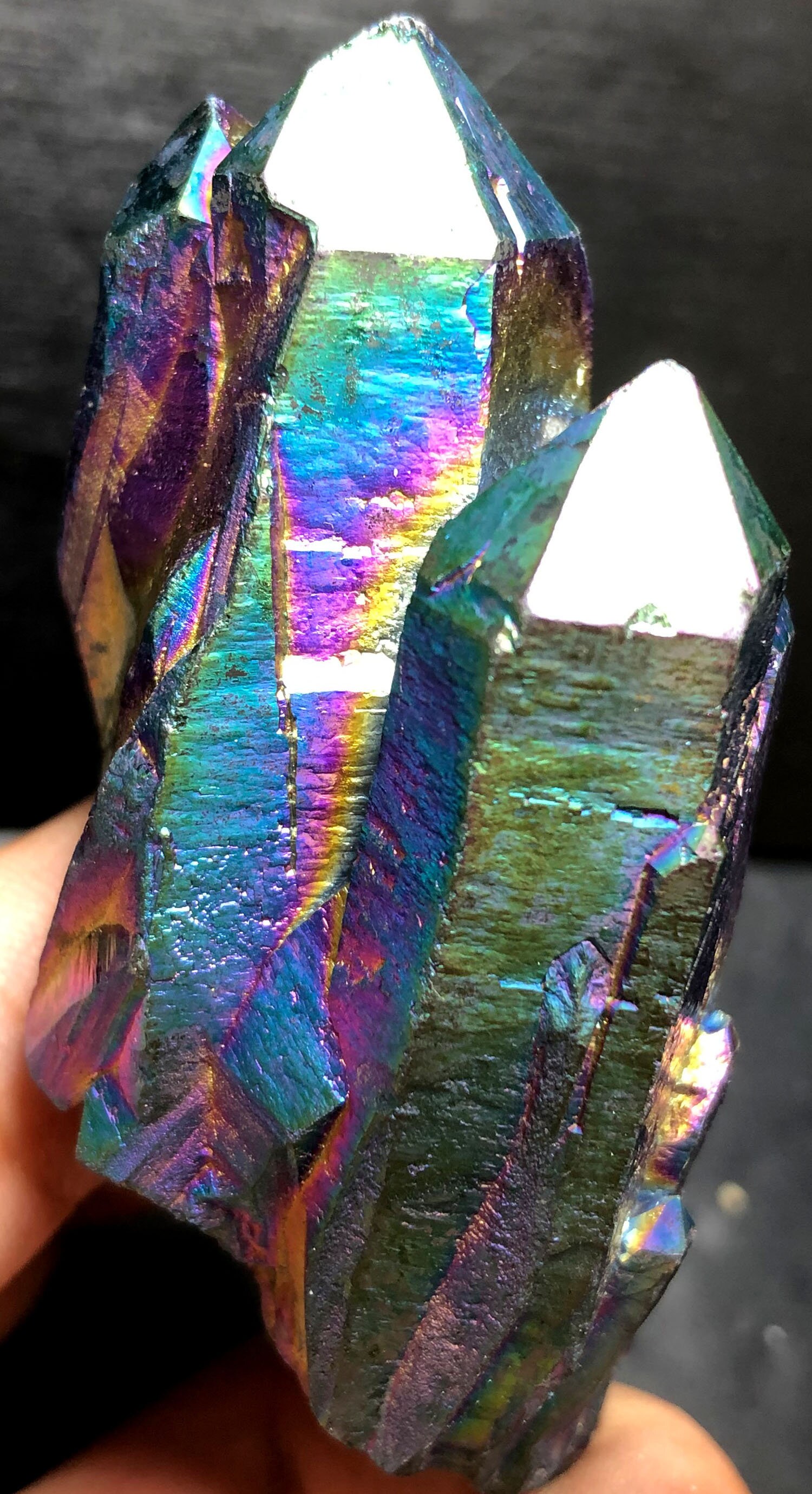 103g Rainbow Titanium Plated Crystal Cluster Color-changing | Etsy