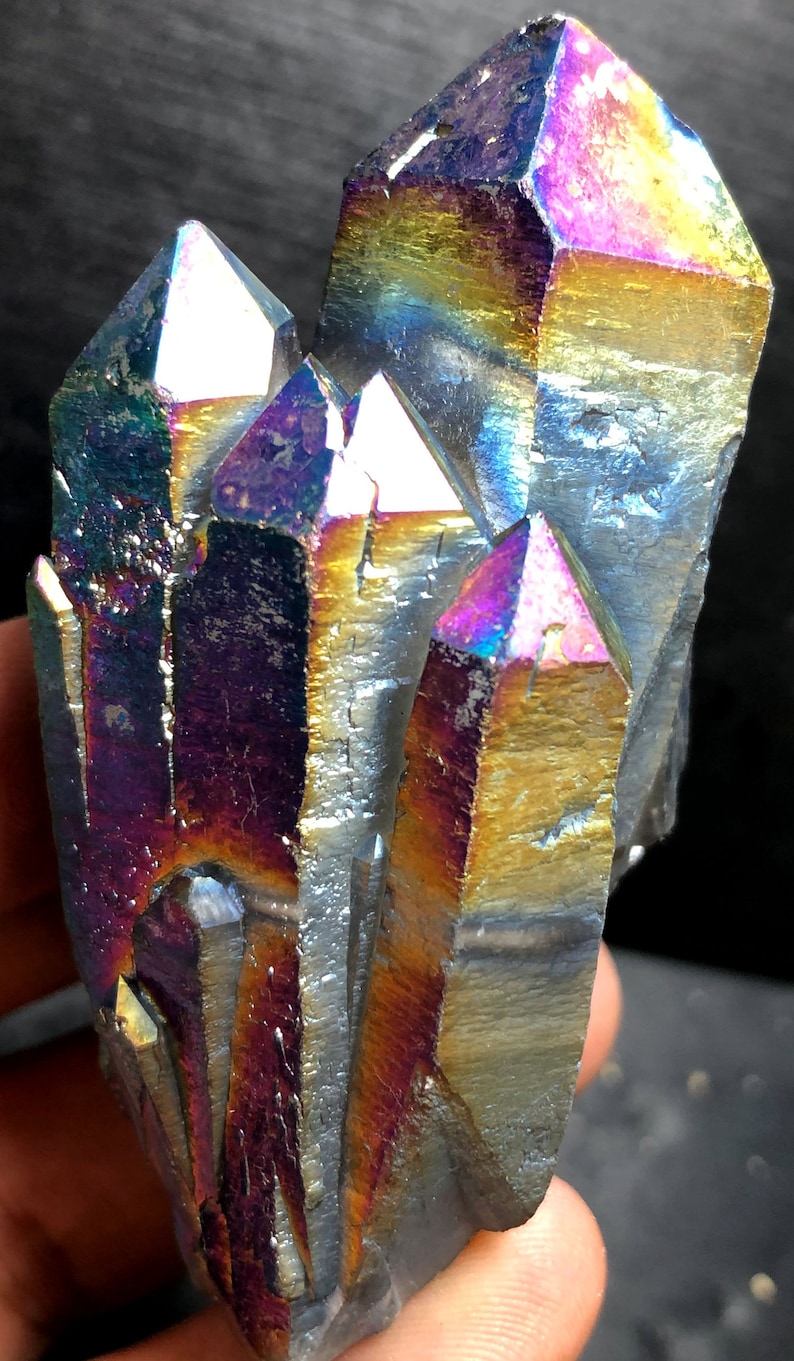 103g Rainbow Titanium Plated Crystal Cluster Color-changing - Etsy