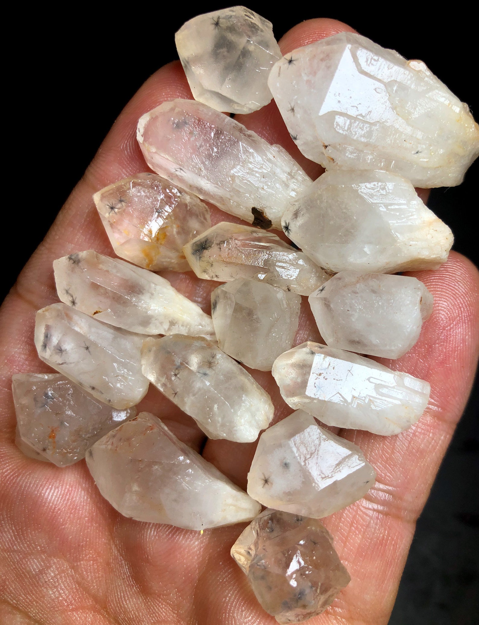 63g 16PCS RARE Natural Hollandite Star Quartz CRYSTAL Point - Etsy