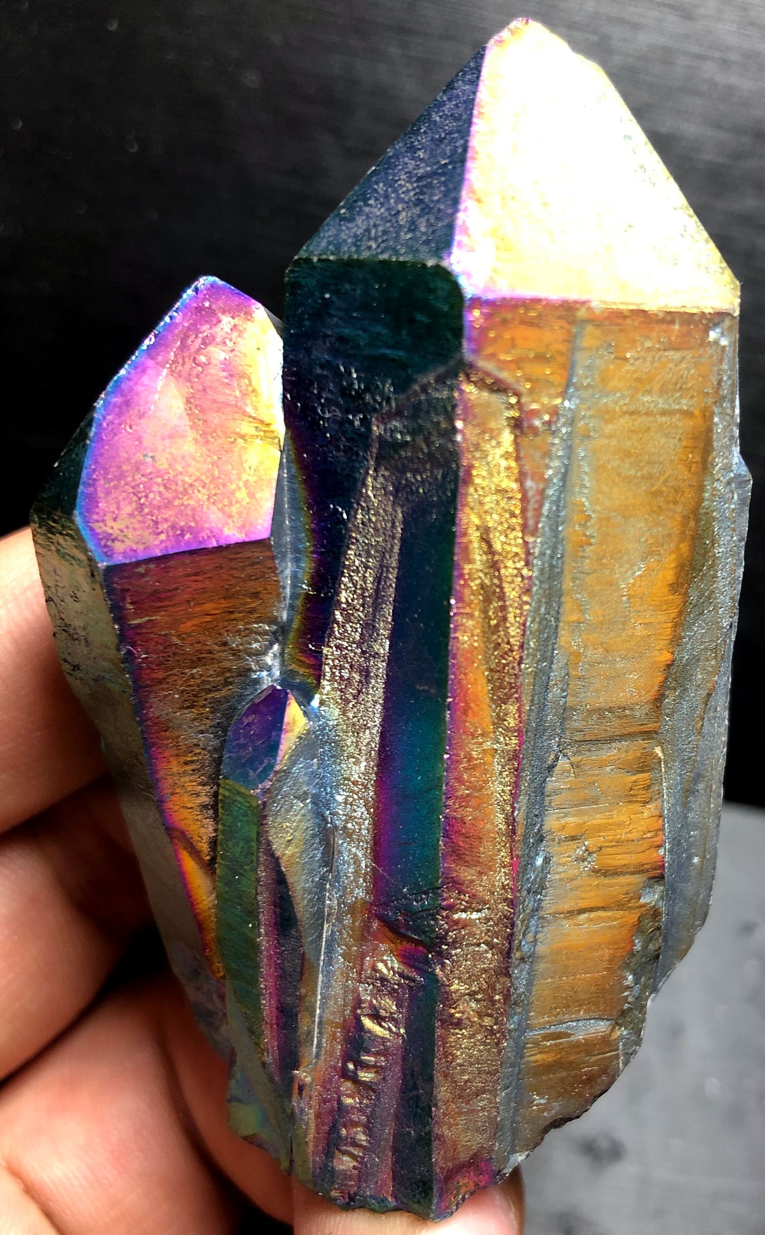 103g Rainbow Titanium Plated Crystal Cluster Color-changing - Etsy