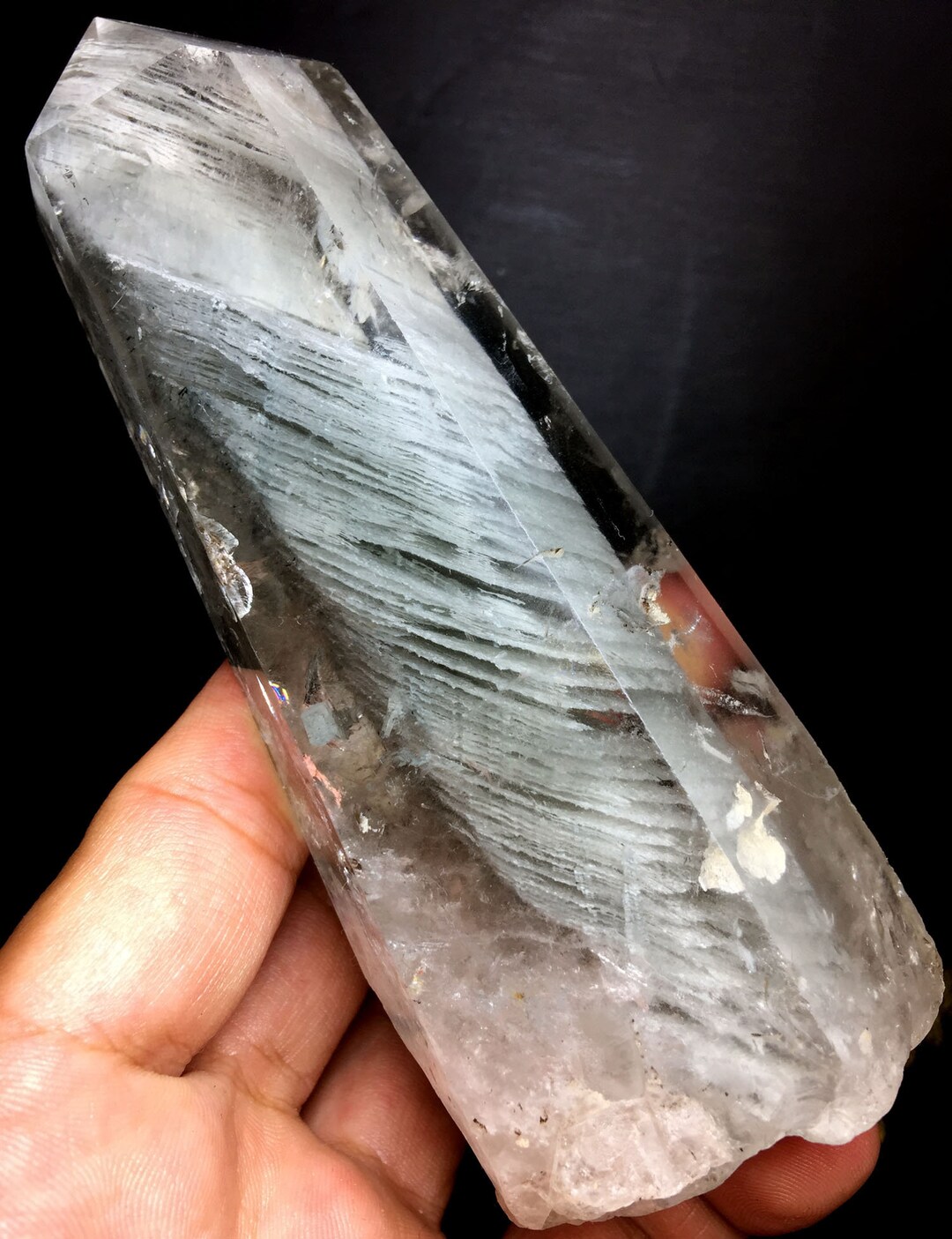 440g Natural Phantom Quartz Crystal Shows Layers of Growth Energy ...