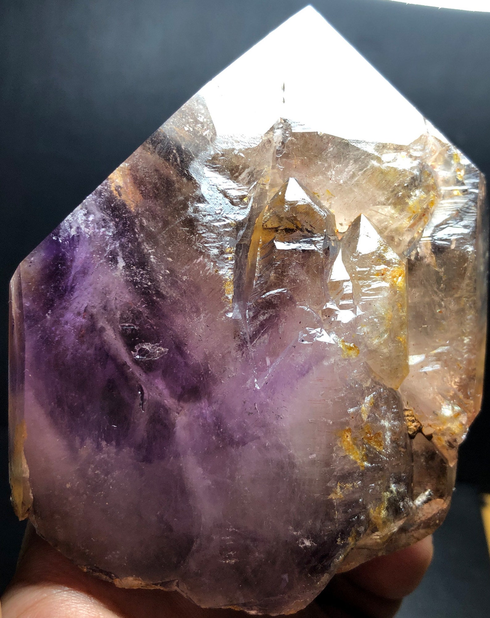 516g WOW Super Seven Amethyst Quartz Crystal POINT Polished | Etsy