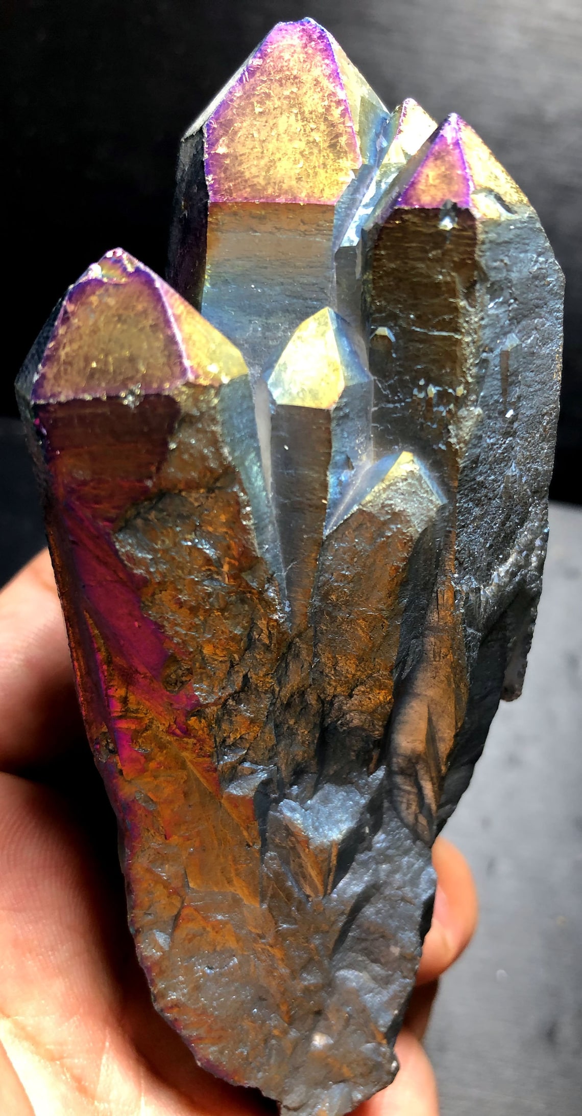 174g Rainbow Titanium Plated Crystal Cluster Color-changing | Etsy