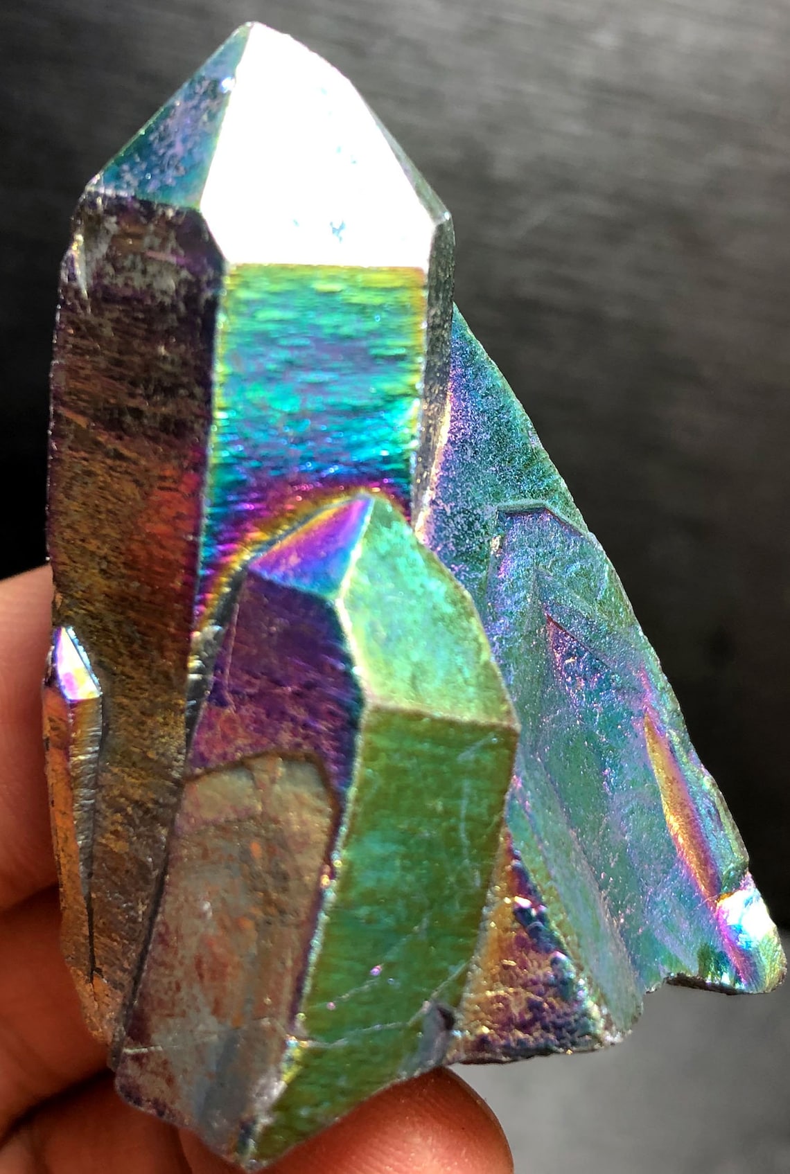 63g Rainbow Titanium plated Crystal Cluster color-changing | Etsy