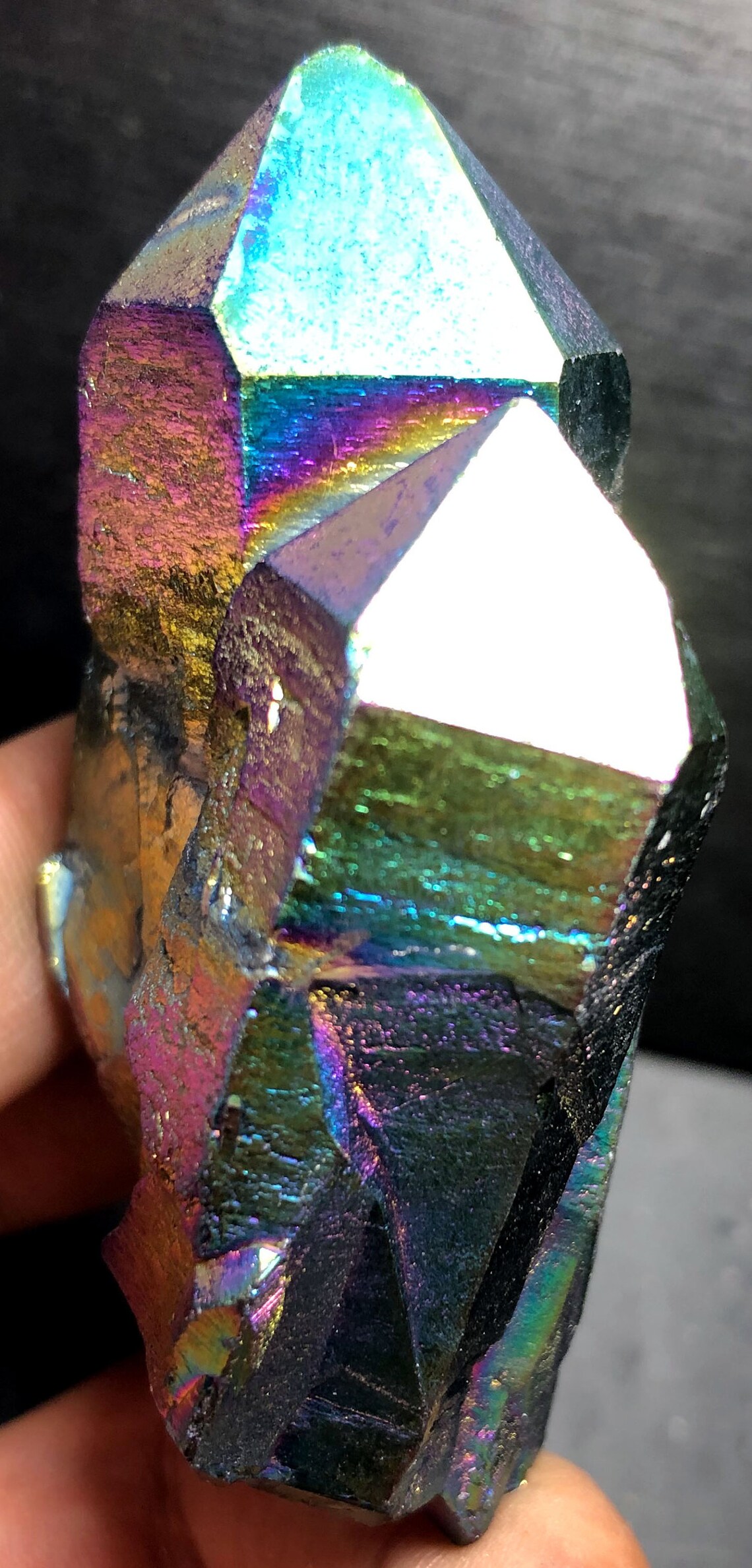 103g Rainbow Titanium Plated Crystal Cluster Color-changing - Etsy