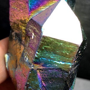 103g Rainbow Titanium Plated Crystal Cluster, Color-changing Crystal ...