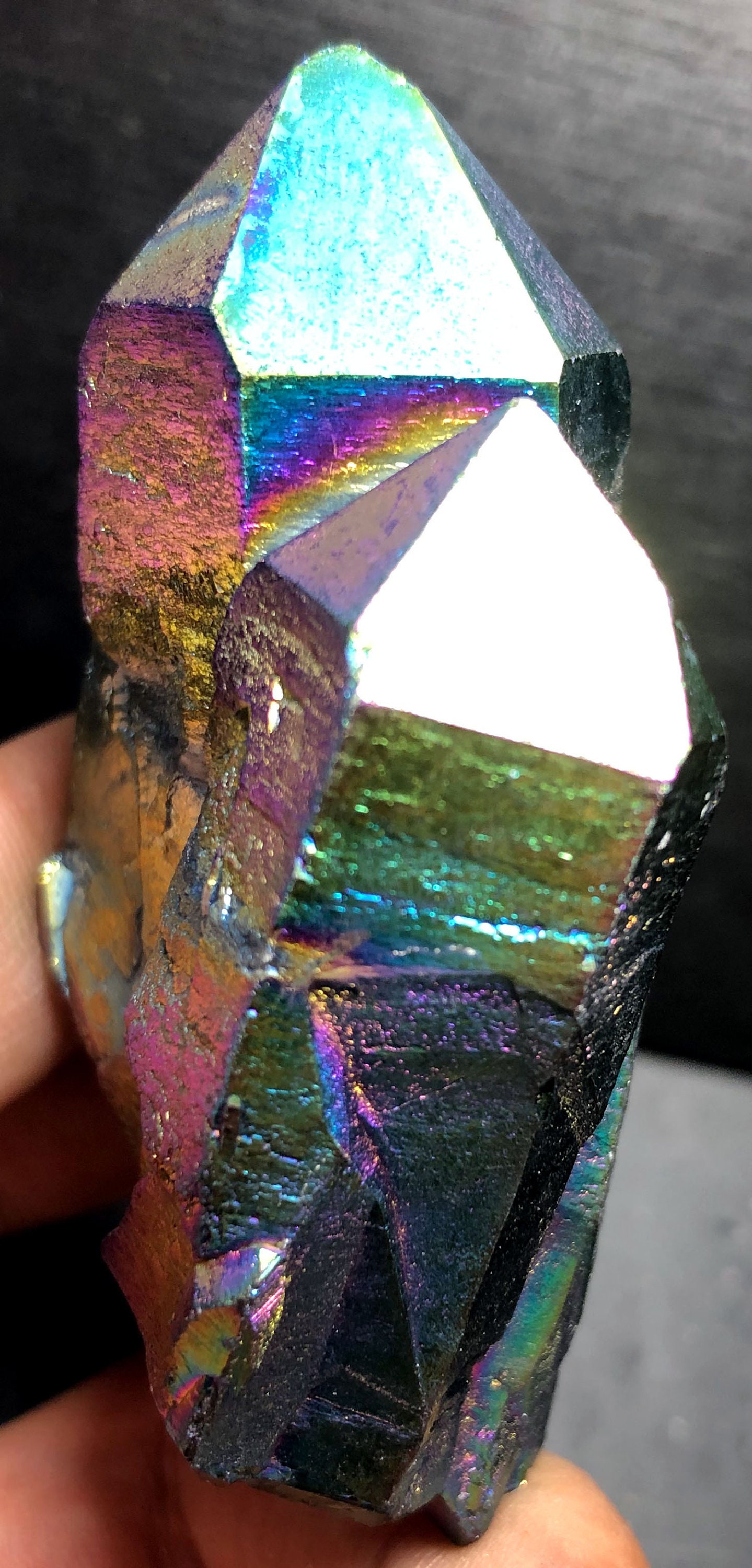 103g Rainbow Titanium Plated Crystal Cluster Color-changing - Etsy