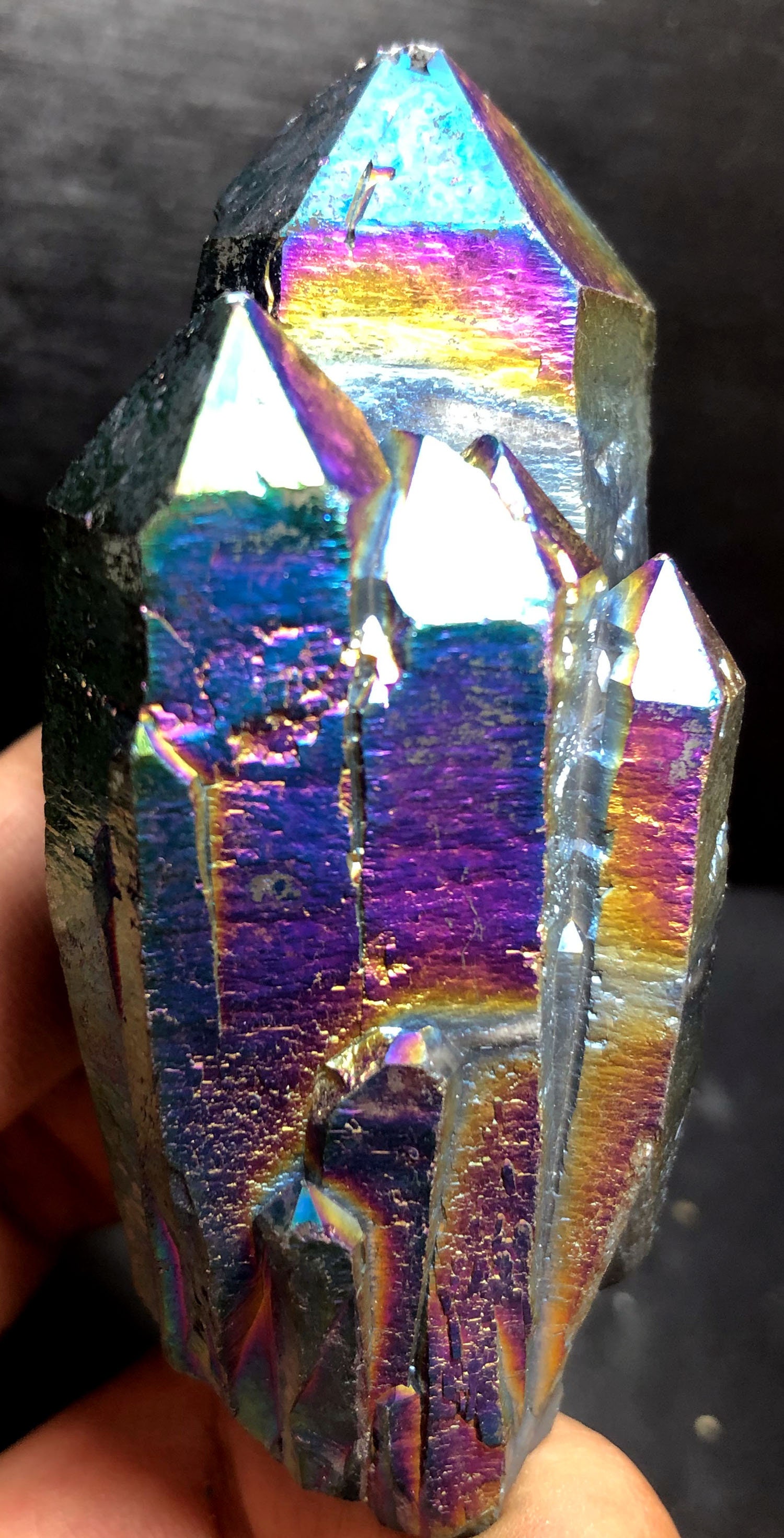 103g Rainbow Titanium Plated Crystal Cluster Color-changing - Etsy