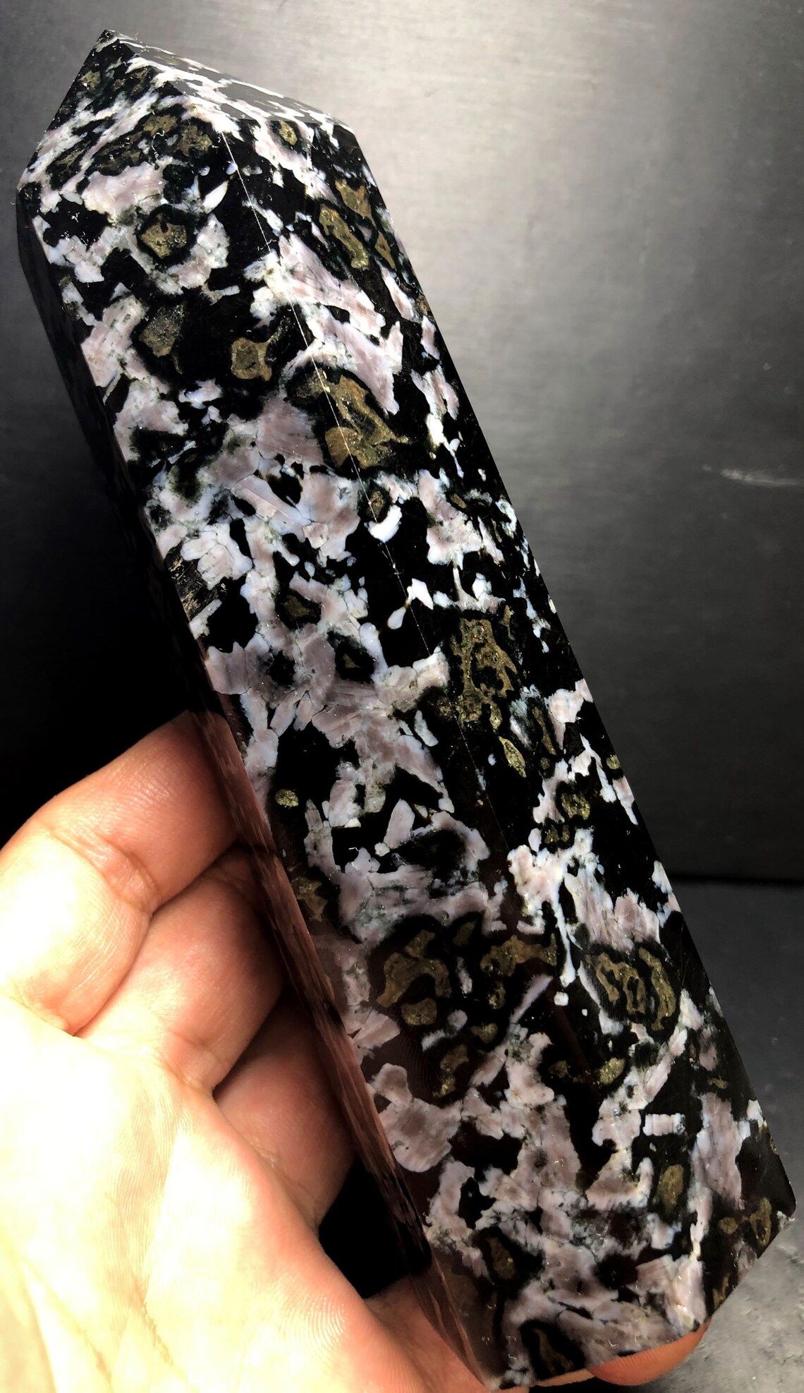 645g 162mm MYSTIC MERLINITE Merlinite GABBRO Crystal Point - Etsy