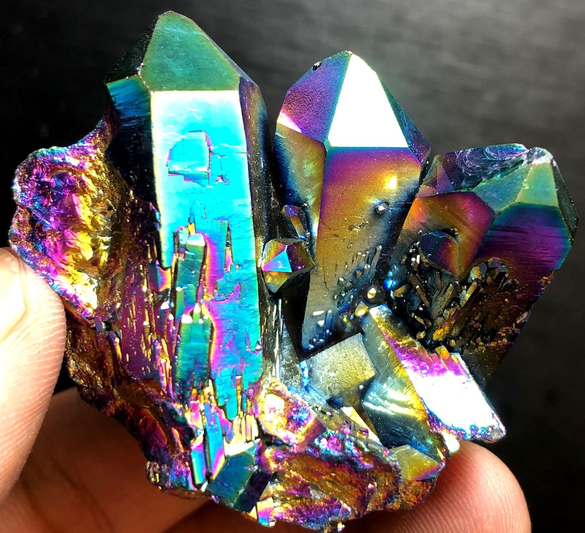 53g Rainbow Titanium Plated Crystal Cluster Color-changing - Etsy