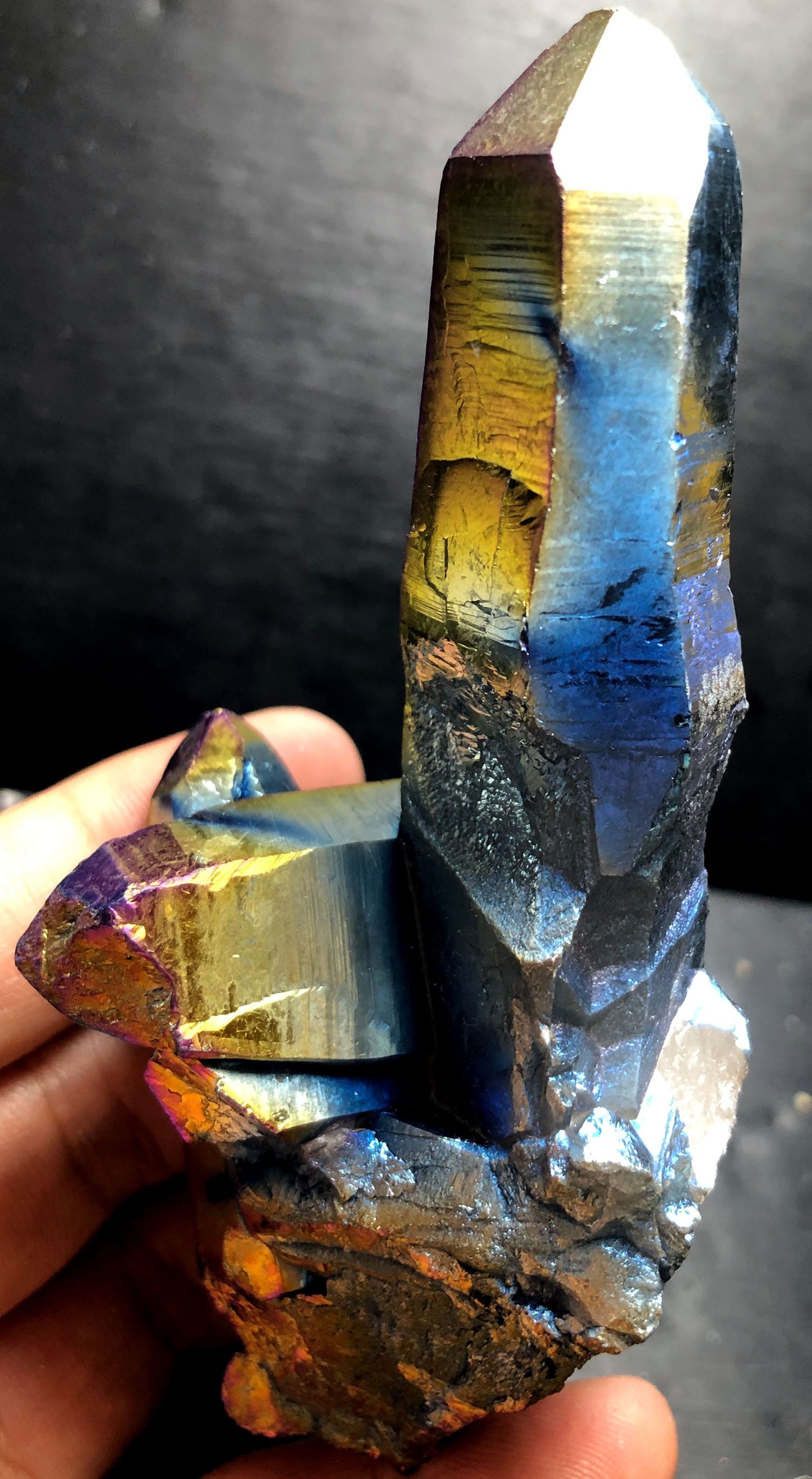 135g Rainbow Titanium Plated Crystal Cluster Color-changing | Etsy