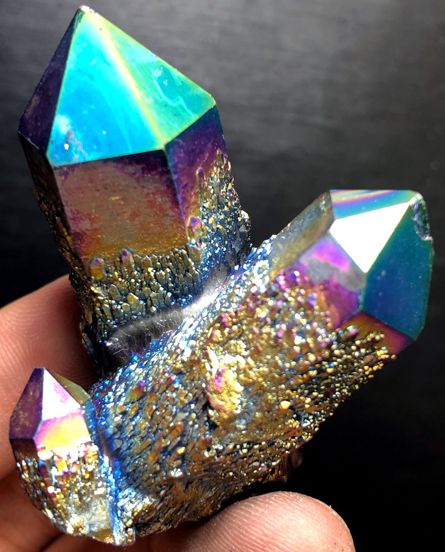 52g Rainbow Titanium Plated Crystal Cluster Color-changing - Etsy