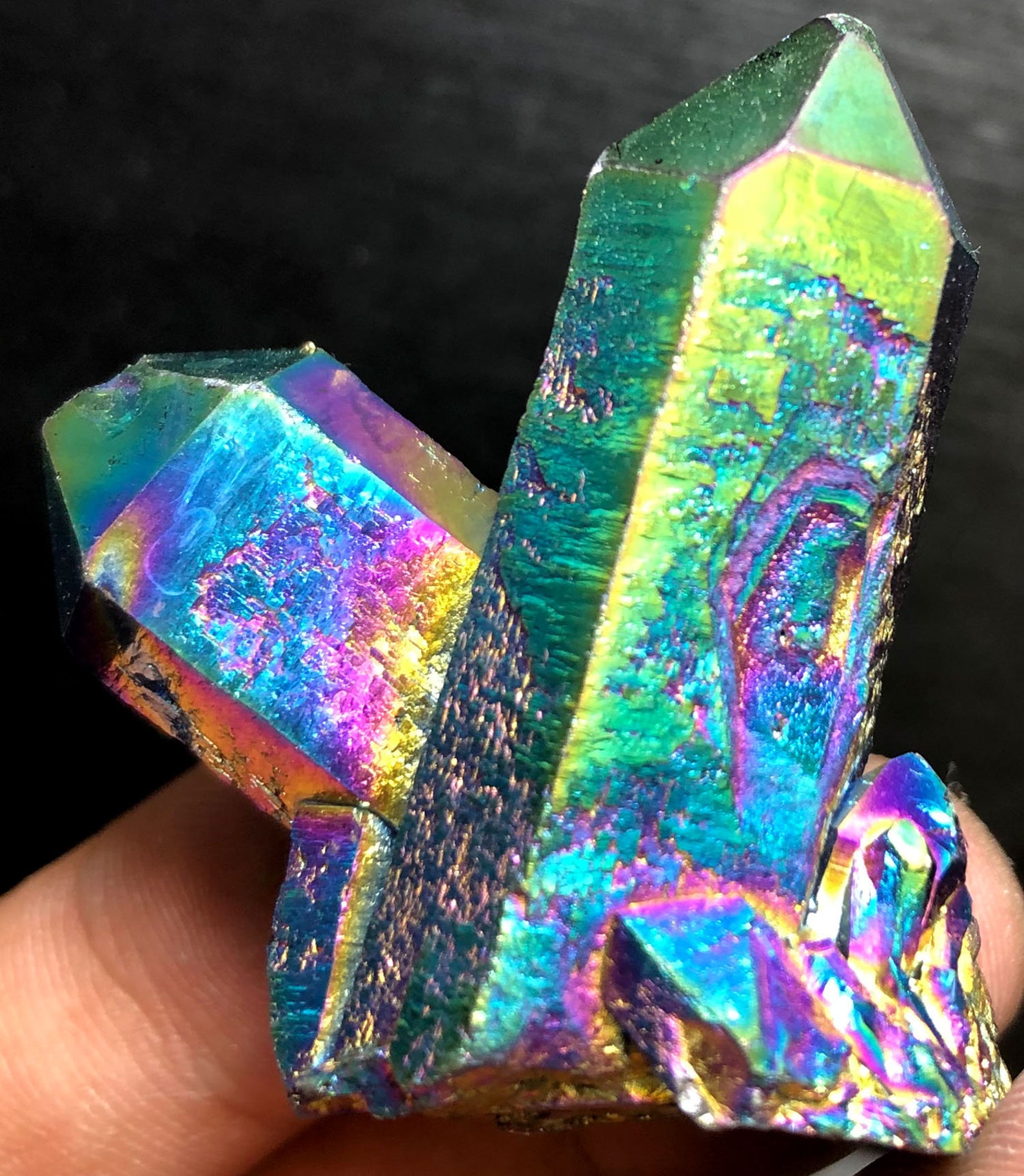 35g Rainbow Titanium plated Crystal Cluster color-changing | Etsy