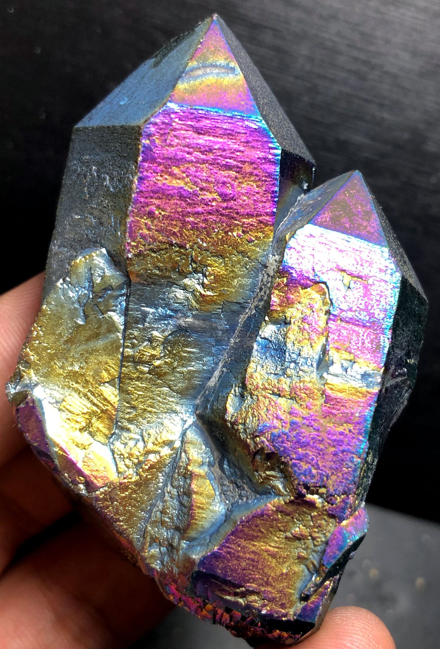 103g Rainbow Titanium Plated Crystal Cluster Color-changing - Etsy