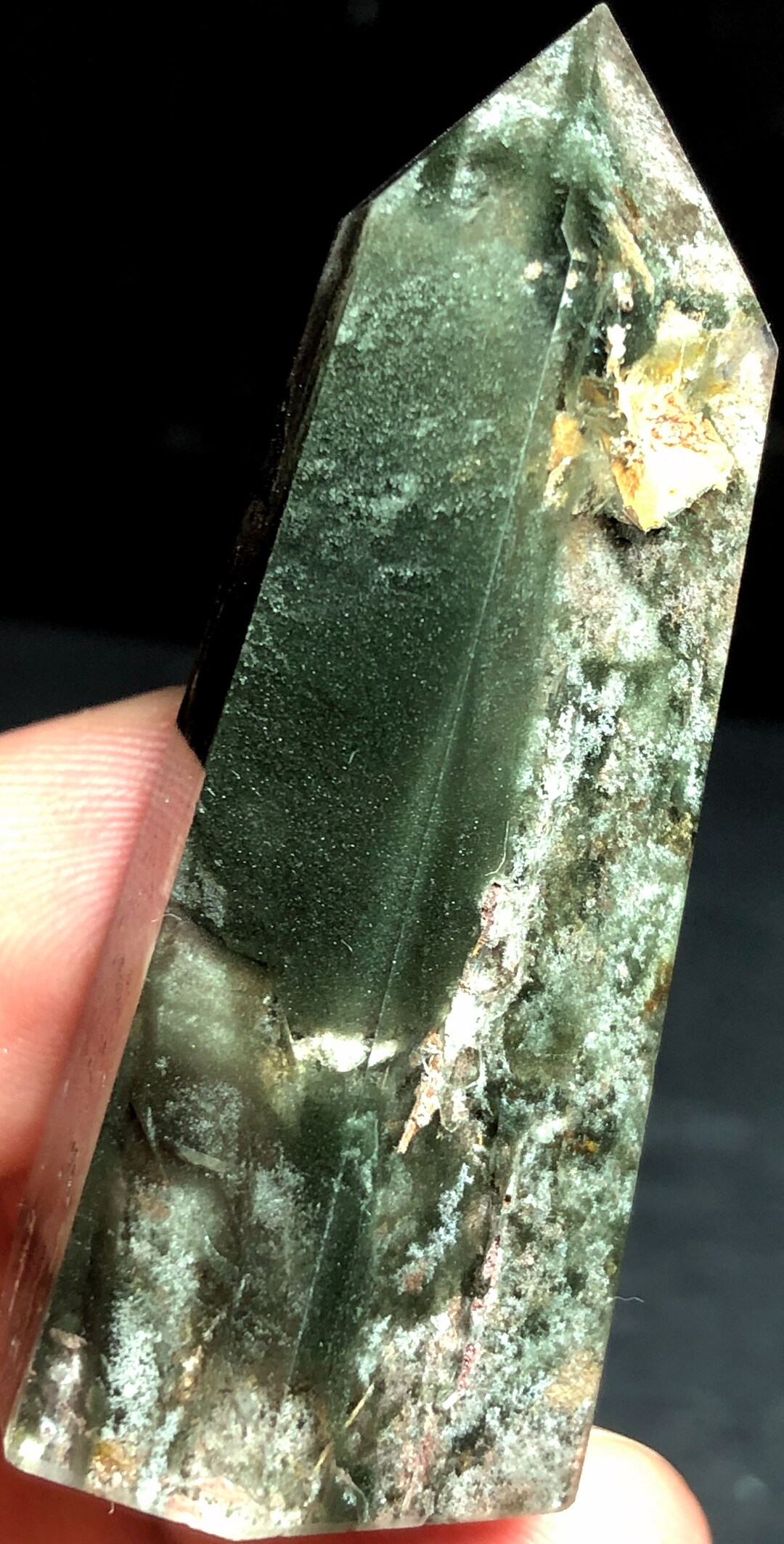 42g Natural Phantom 'green Ghost' QUARTZ Crystal Point Polished Healing ...