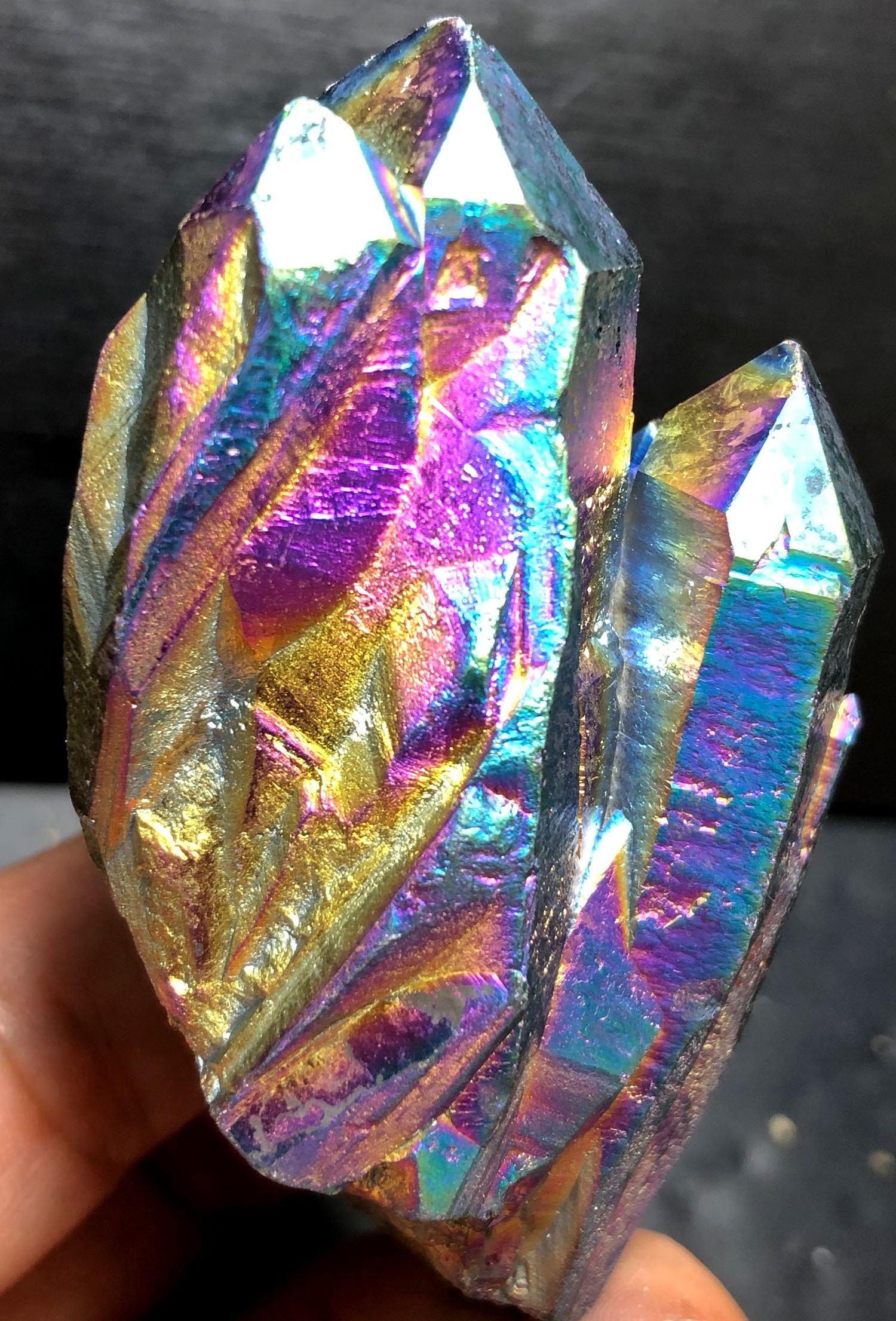 103g Rainbow Titanium Plated Crystal Cluster Color-changing - Etsy