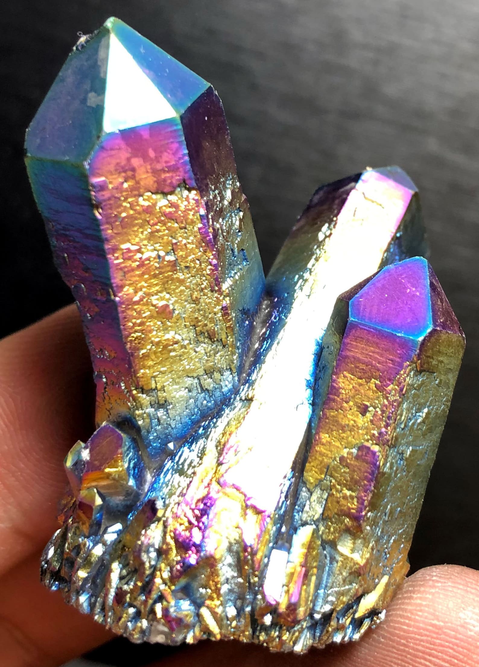 35g Rainbow Titanium plated Crystal Cluster color-changing | Etsy