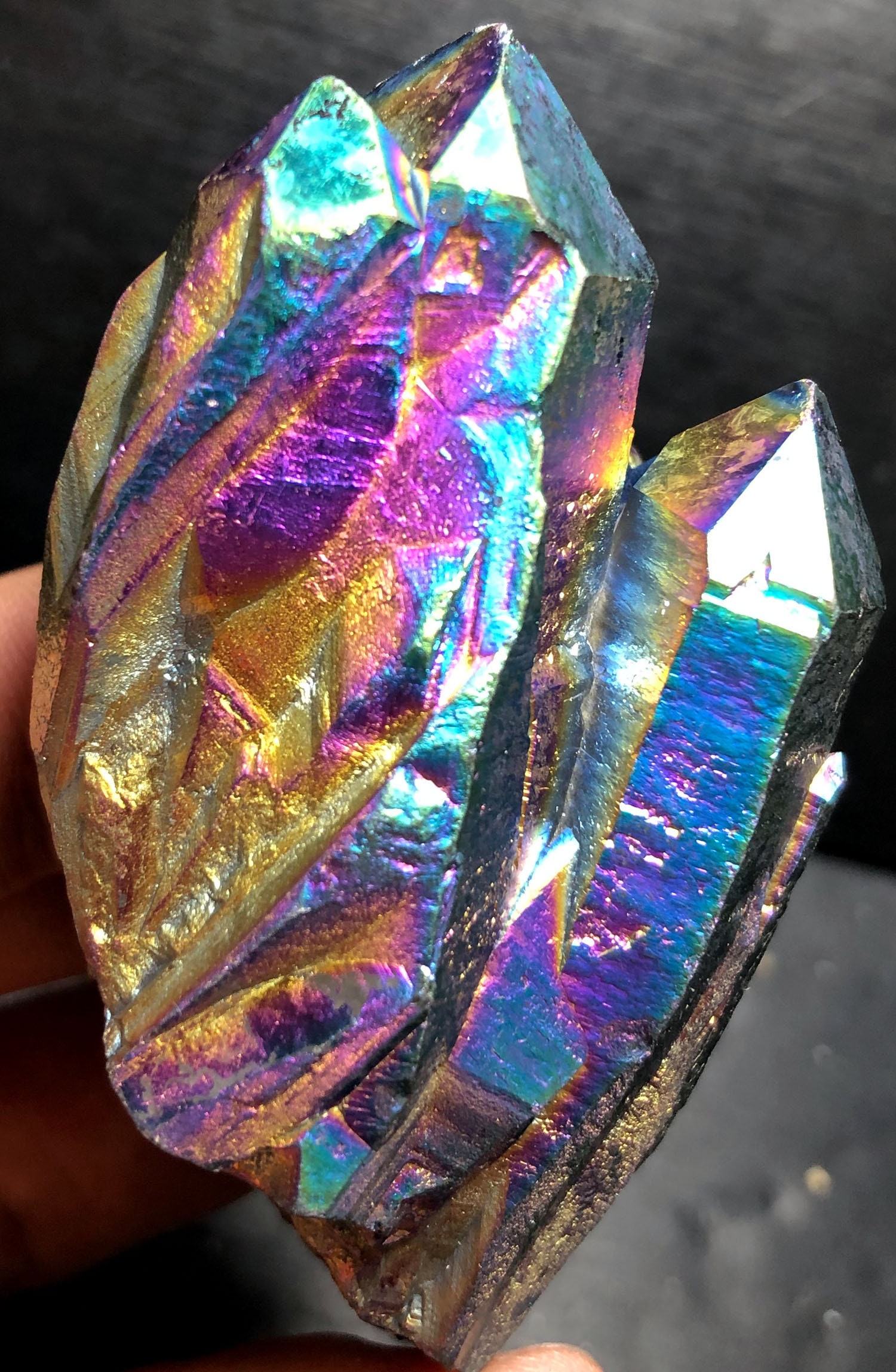 103g Rainbow Titanium Plated Crystal Cluster Color-changing | Etsy