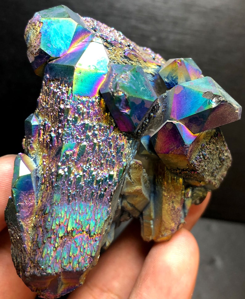 182g Rainbow Titanium Plated Crystal Cluster Color-changing - Etsy