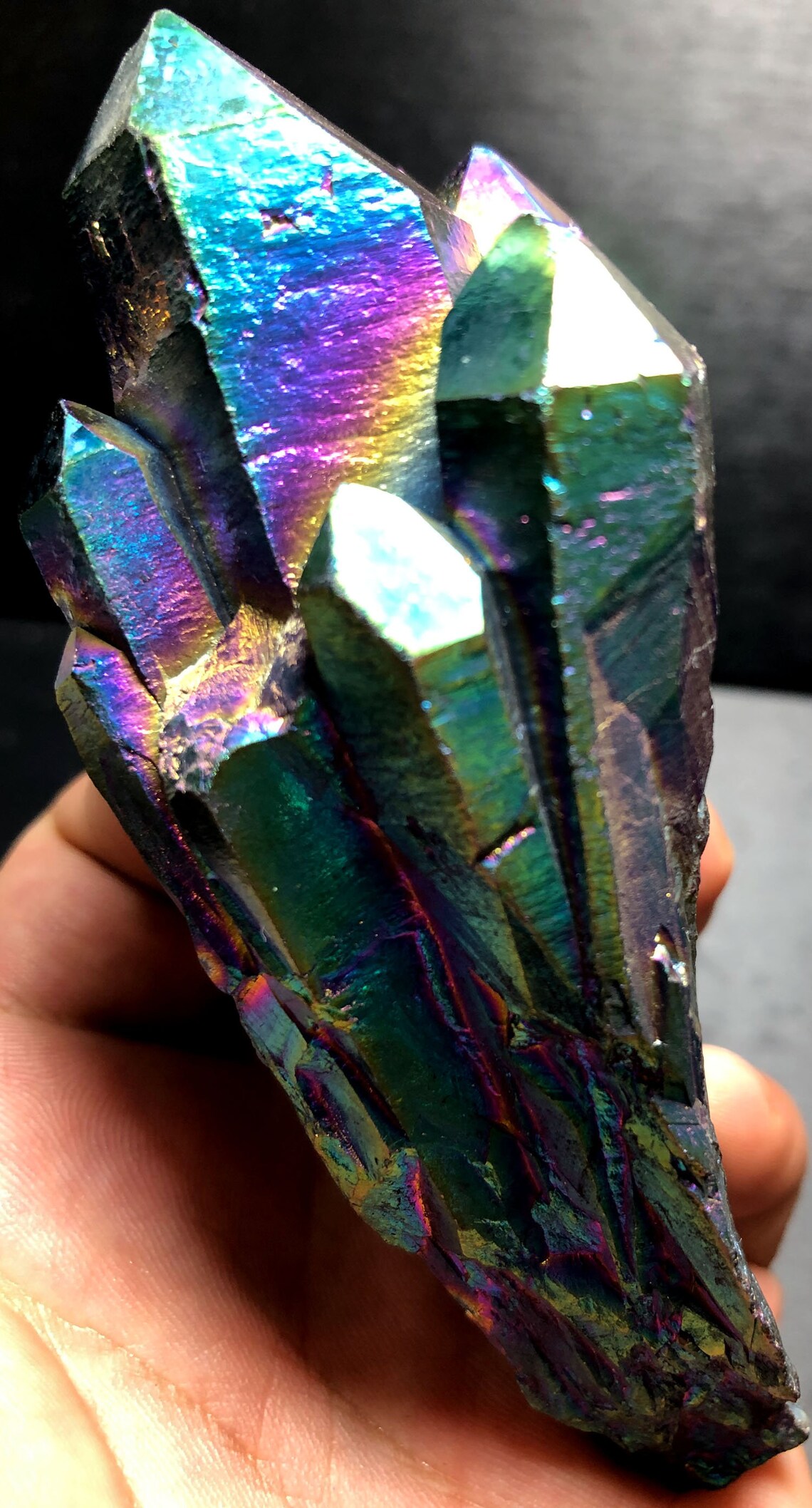 174g Rainbow Titanium Plated Crystal Cluster Color-changing | Etsy